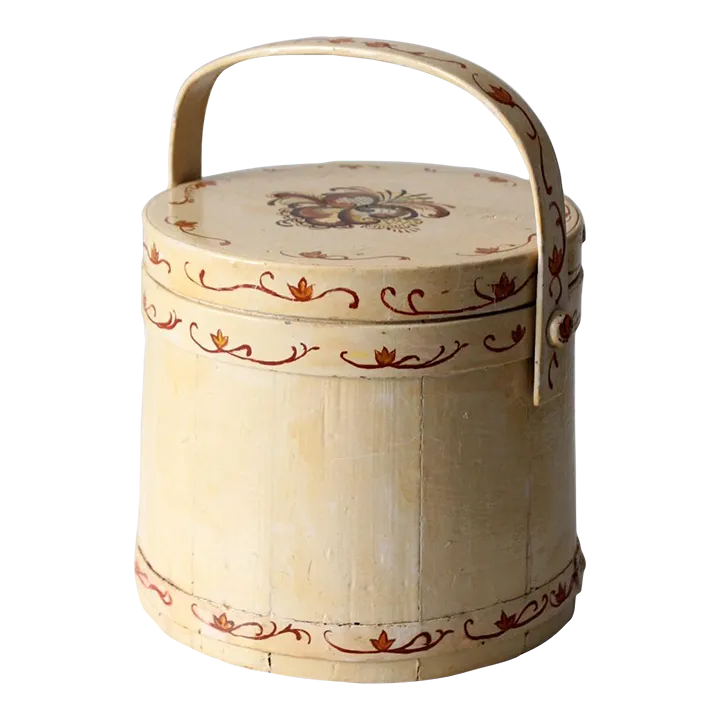 Vintage Painted Sugar Bucket | Chairish