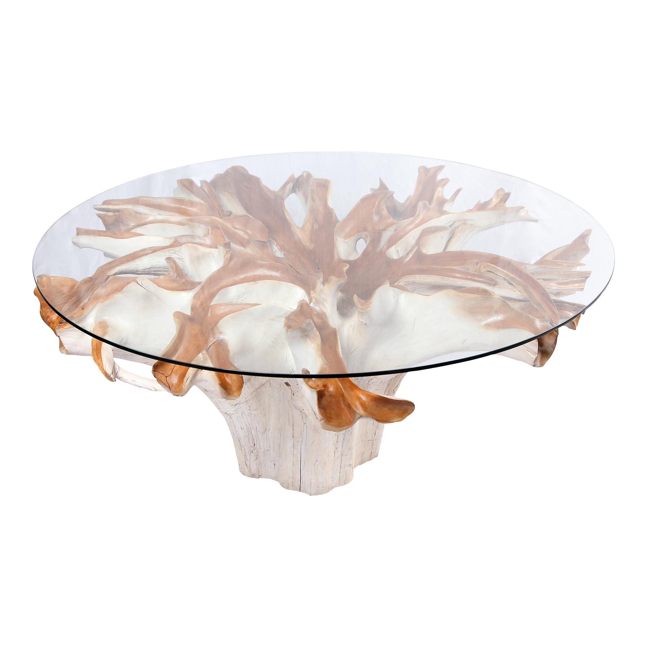 Round Teak Root Dining Table 3 | Chairish