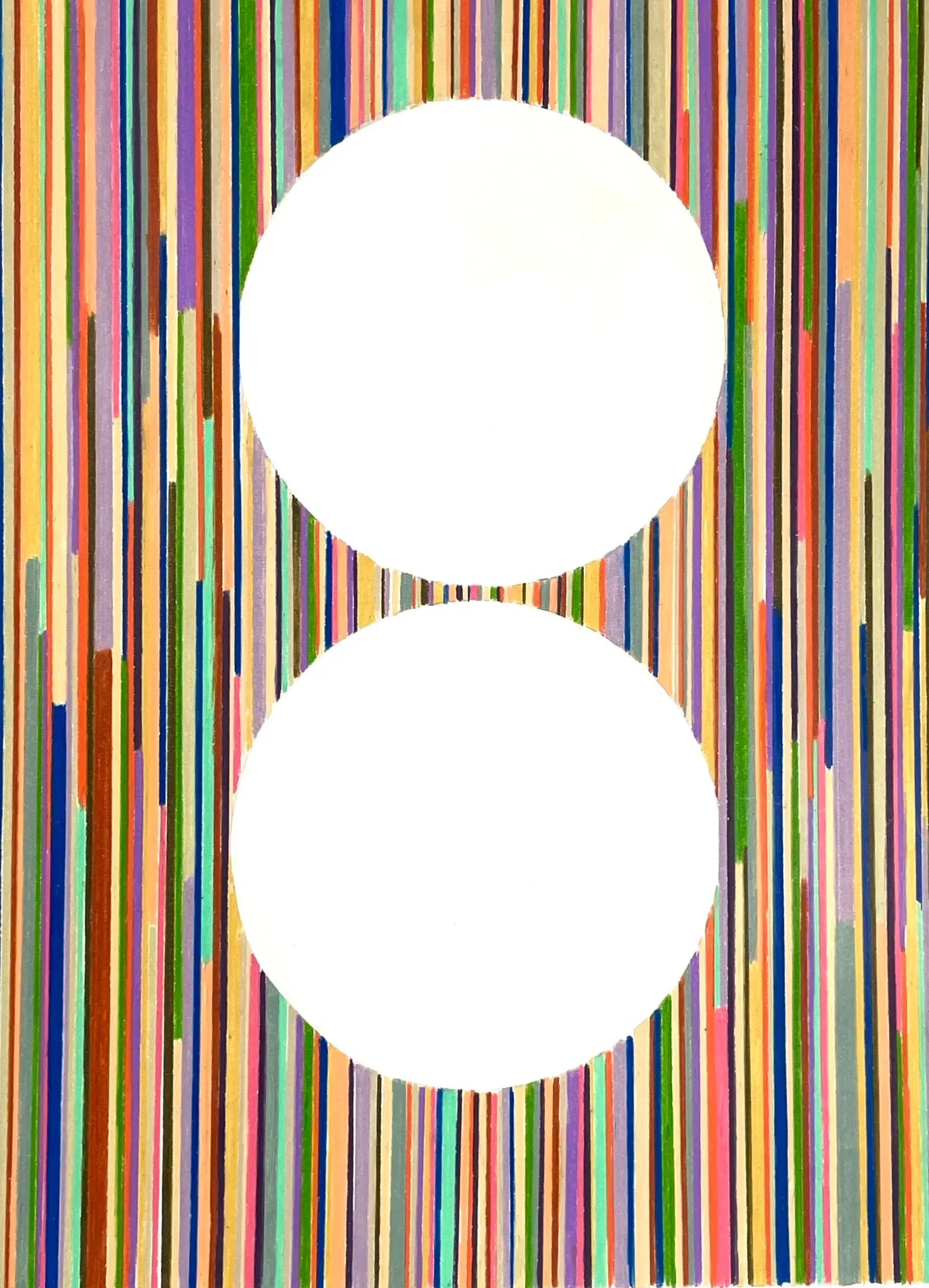 Sarah Vaaler Modern Minimalist Color Pencil Drawing With Circles and ...