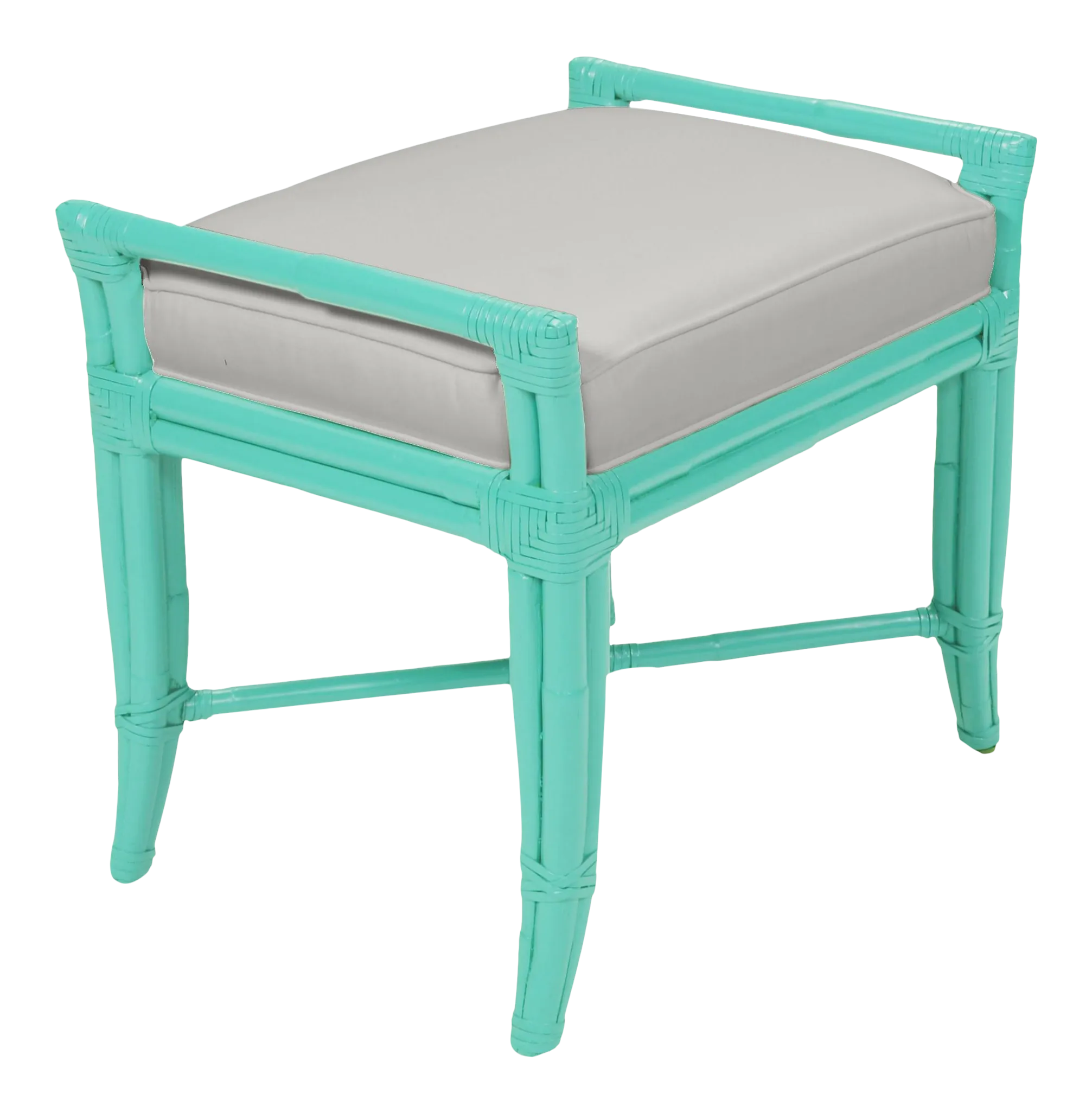 Small Malacca Bench - Turquoise | Chairish