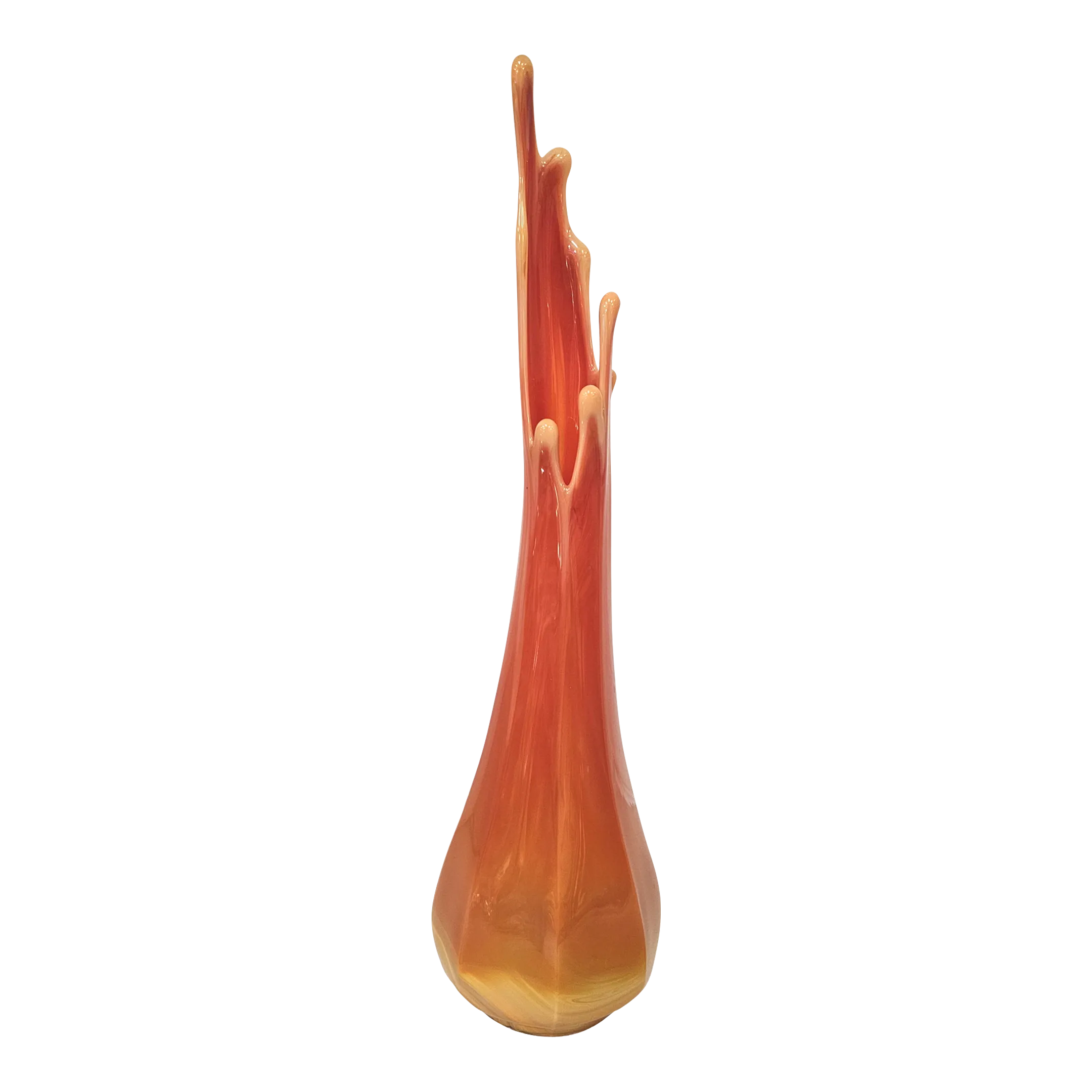 70’s Bittersweet Le Smith Swung Glass Vase | Chairish