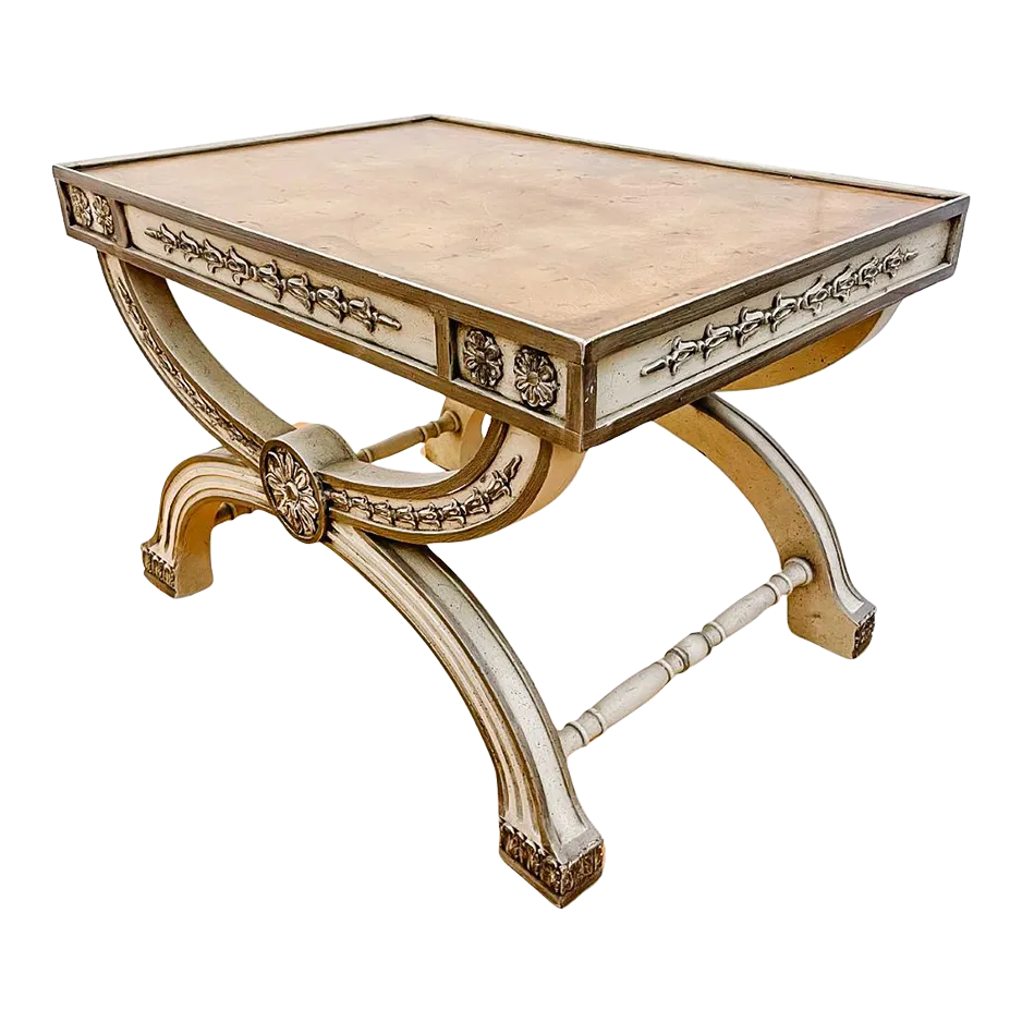 Regency Style X Frame Side Table by Heritage | Chairish