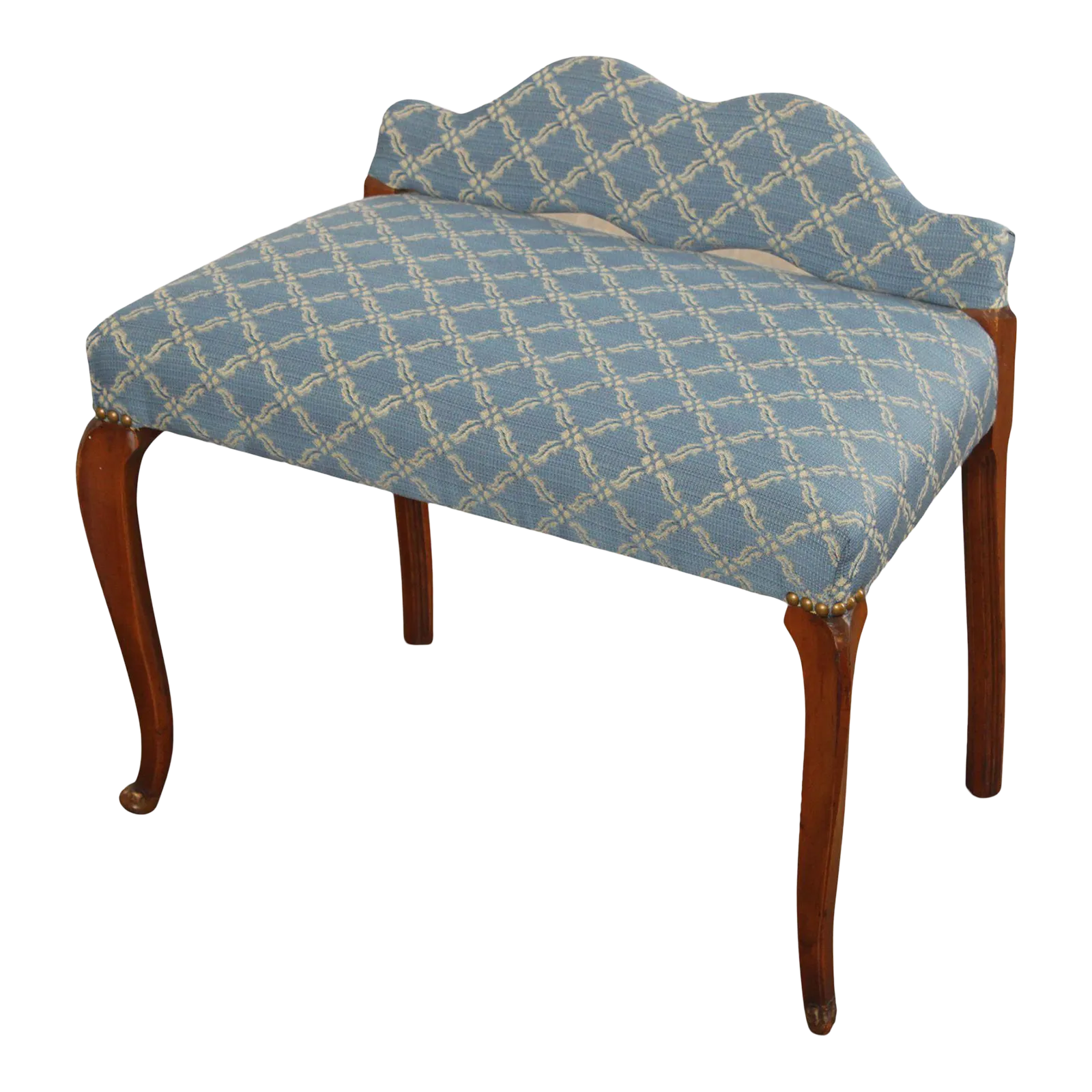 1930's French Louis XV Style Custom Upholstered Vanity Stool | Chairish