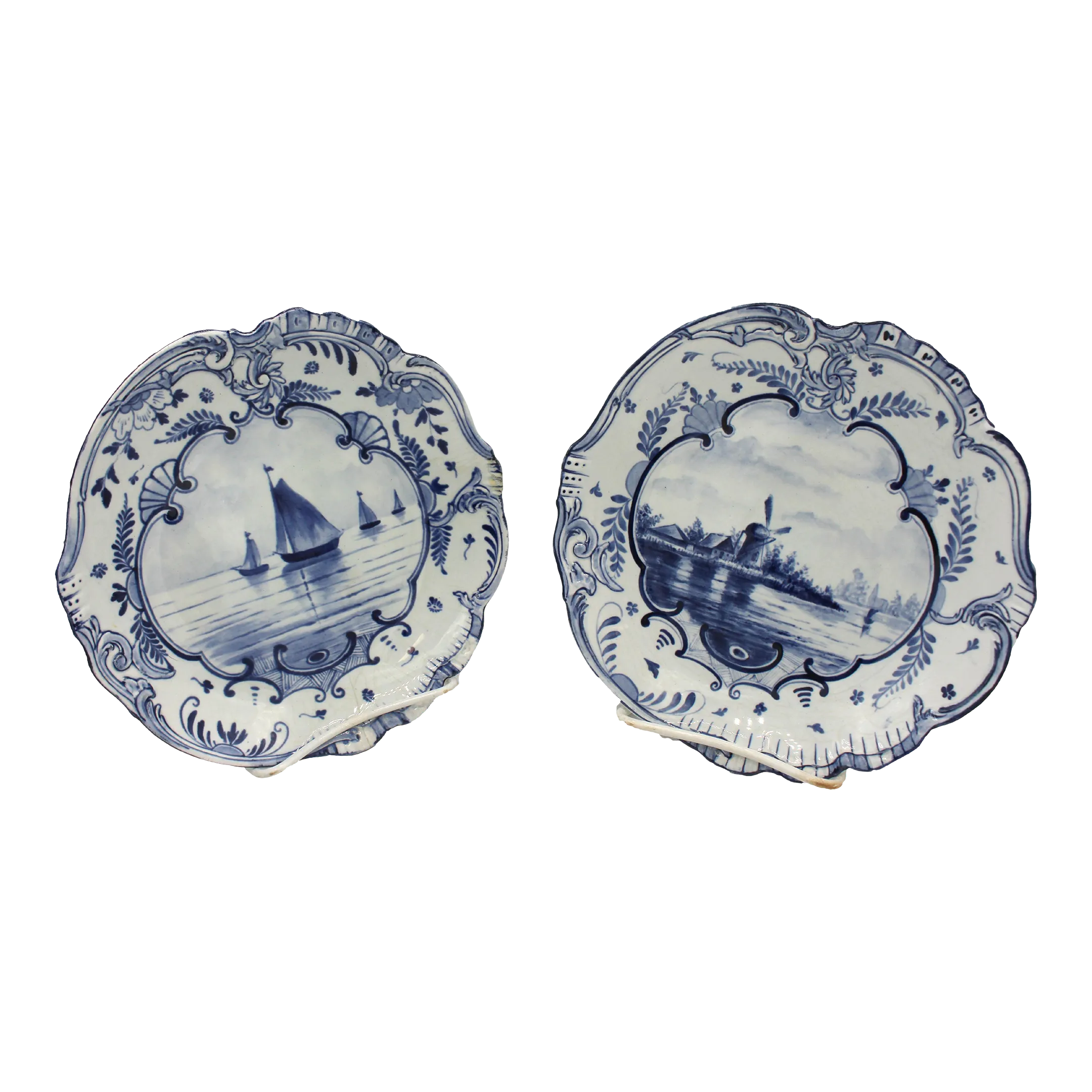 Late 19th Century Royal Bonn "Delft" Plates, Germany | Chairish