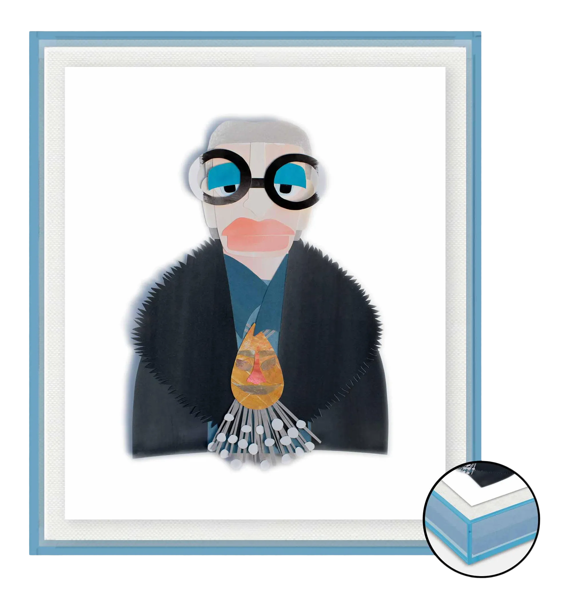 Iris with Navy Fur Coat by Melvin G in Light Blue Transparent Acrylic ...