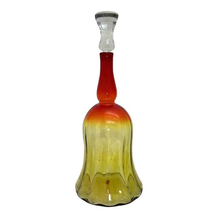 Mid-Century Blenko Amberina Bell Shape Decanter | Chairish