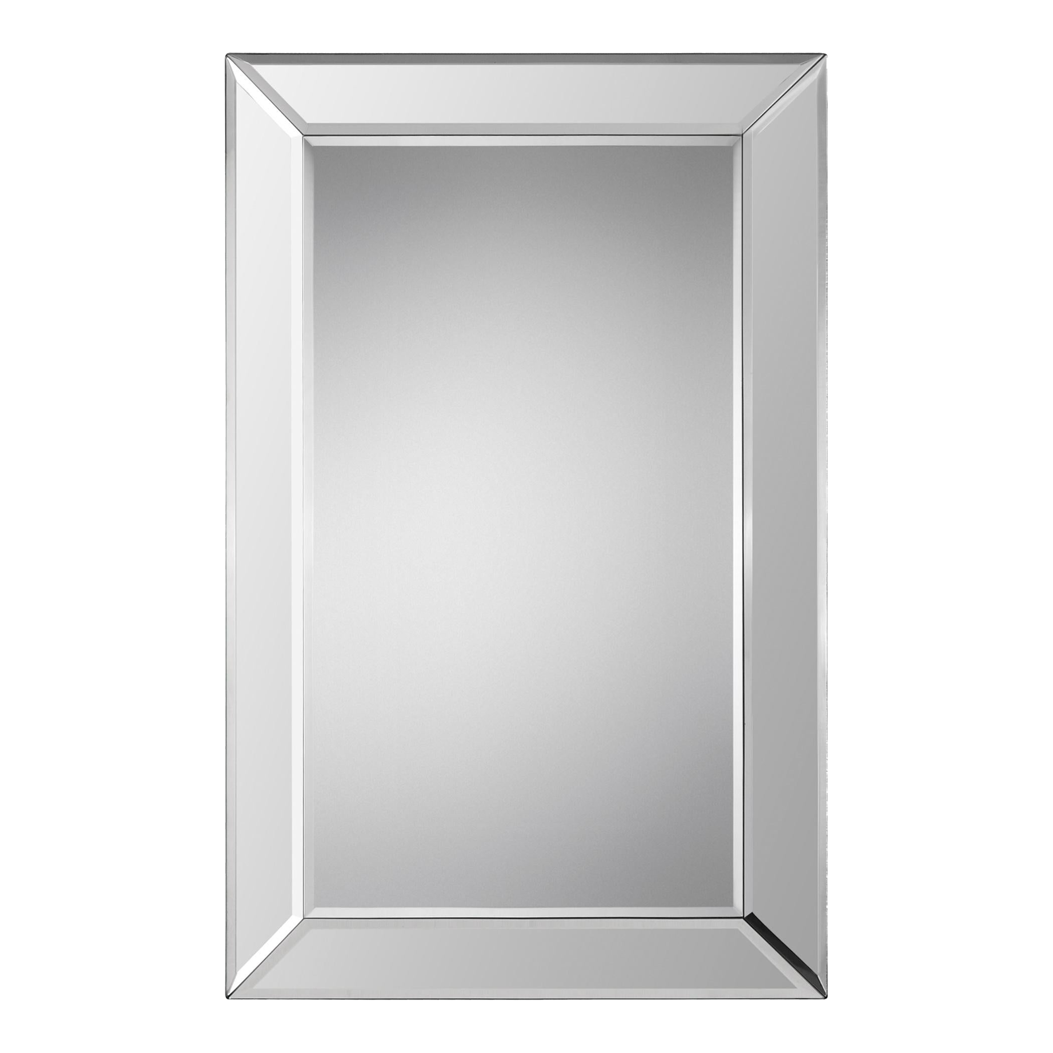 Beveled Frameless Rectangular Mirror | Chairish
