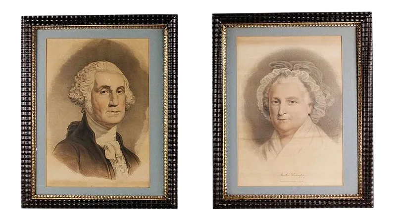 Late 19th Century Antique Currier & Ives George and Martha Washington ...