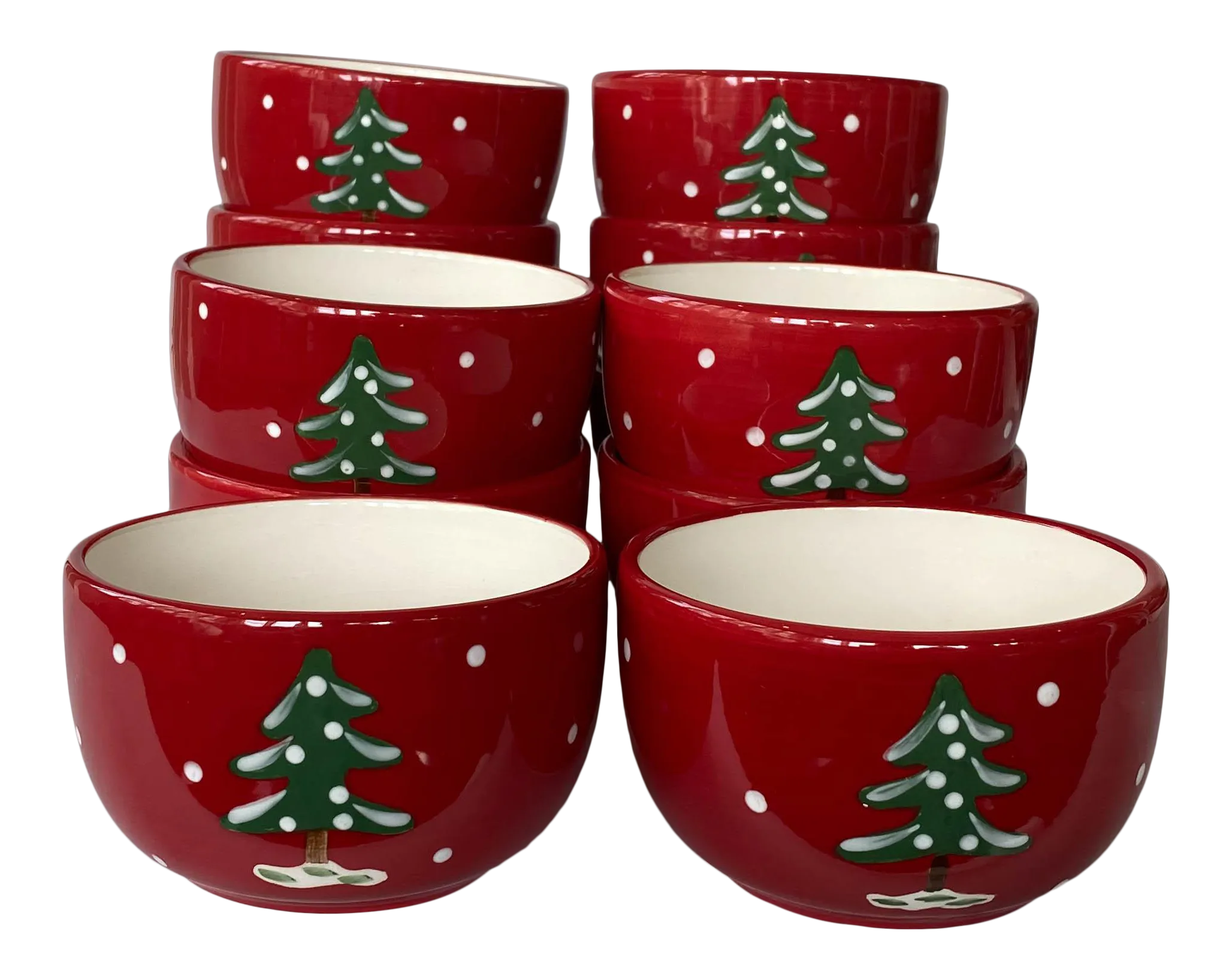 Vintage Hand-Painted Christmas Bowls - Sold Individually | Chairish