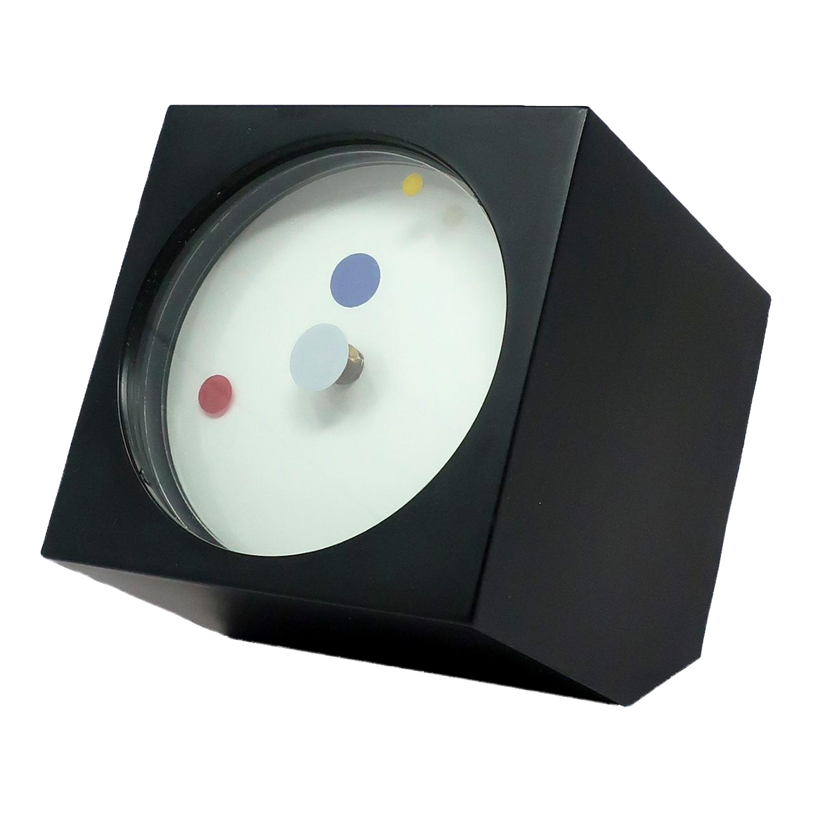 Vintage 1980s Postmodern Black Canetti Desk Clock | Chairish