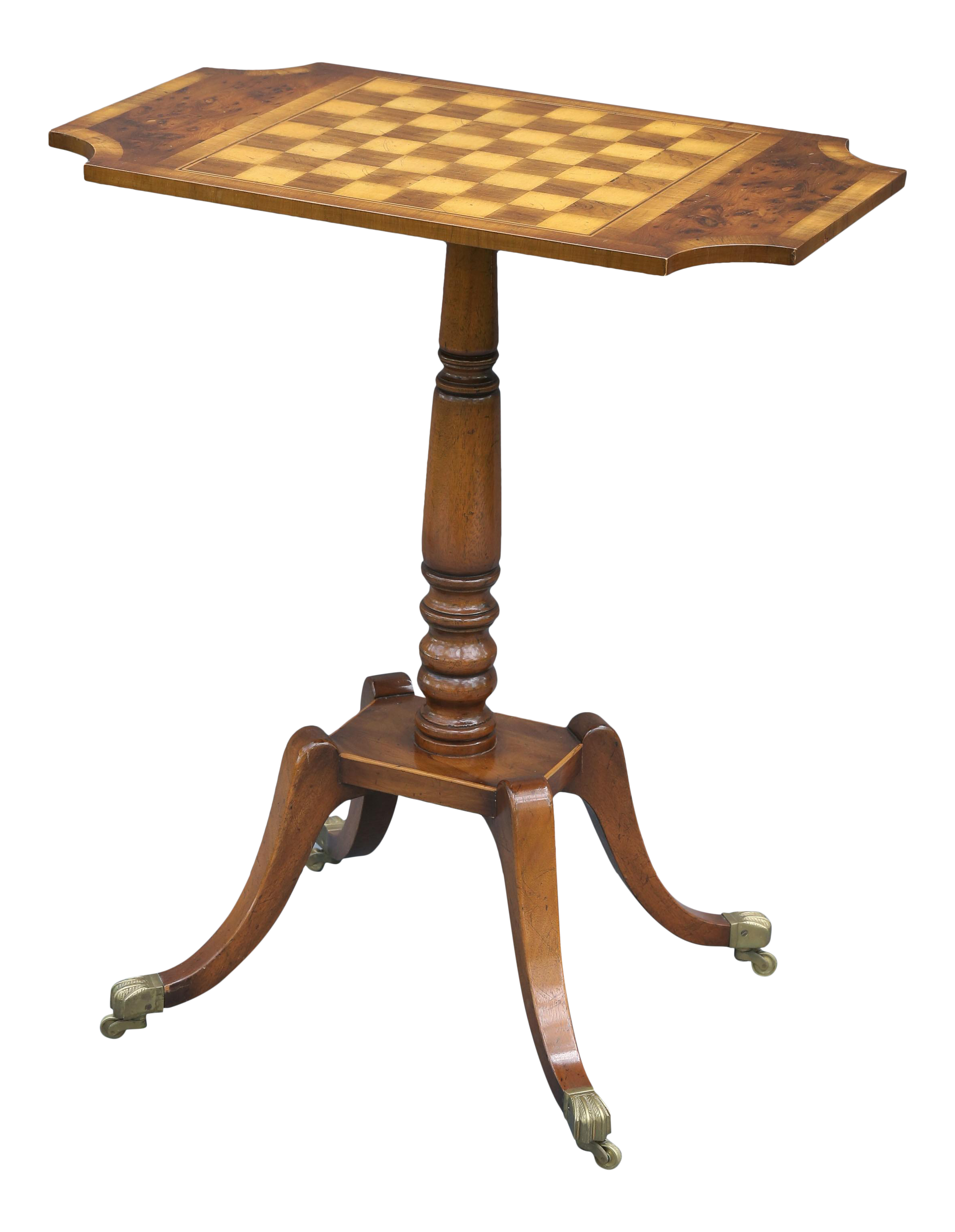 English Walnut & Satinwood Games Table | Chairish