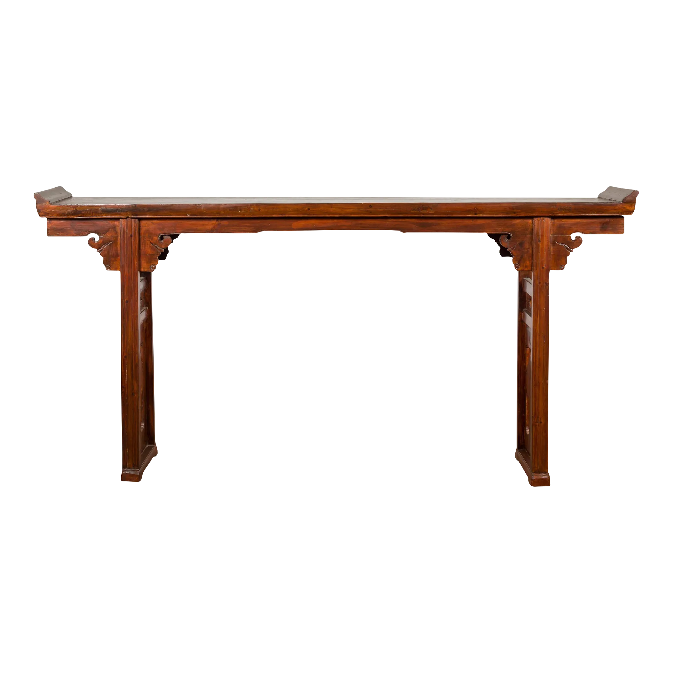 Chinese Late Qing Dynasty Altar Console Table with Lateral Pierced Tree ...