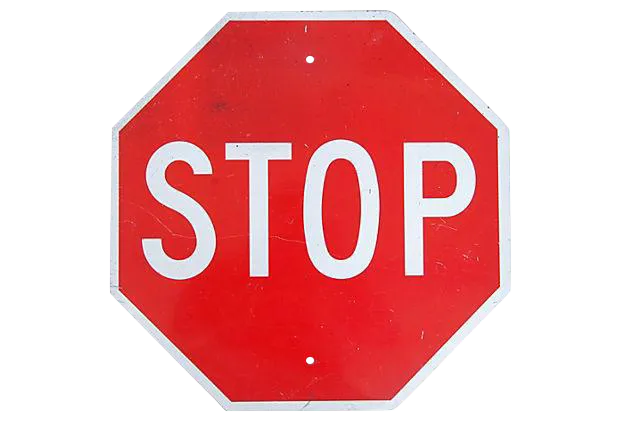 Large 1970s Metal Stop Street Sign | Chairish