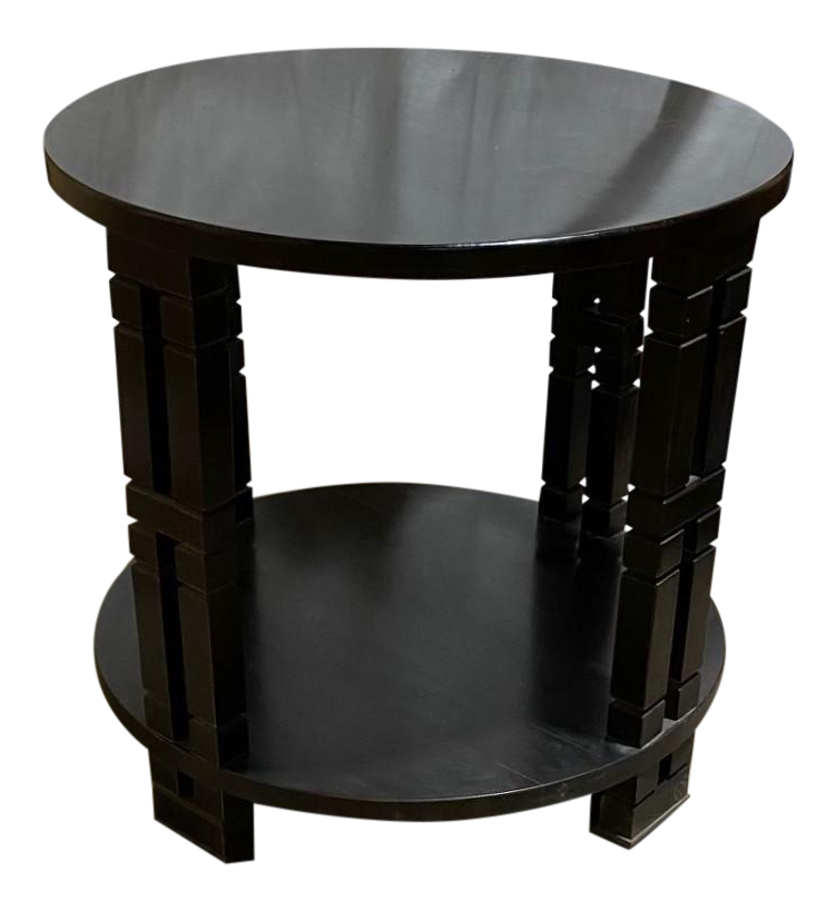Swaim Satin Ebony Lamp Table | Chairish