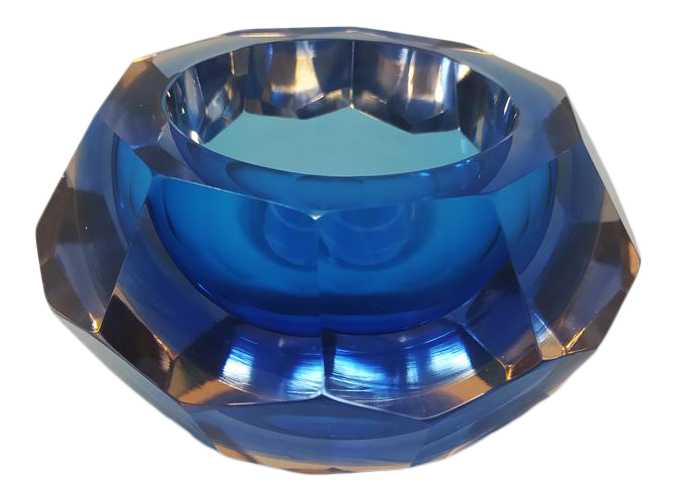 1960s Big Blue Bowl or Catchall Designed by Flavio Poli for Seguso ...