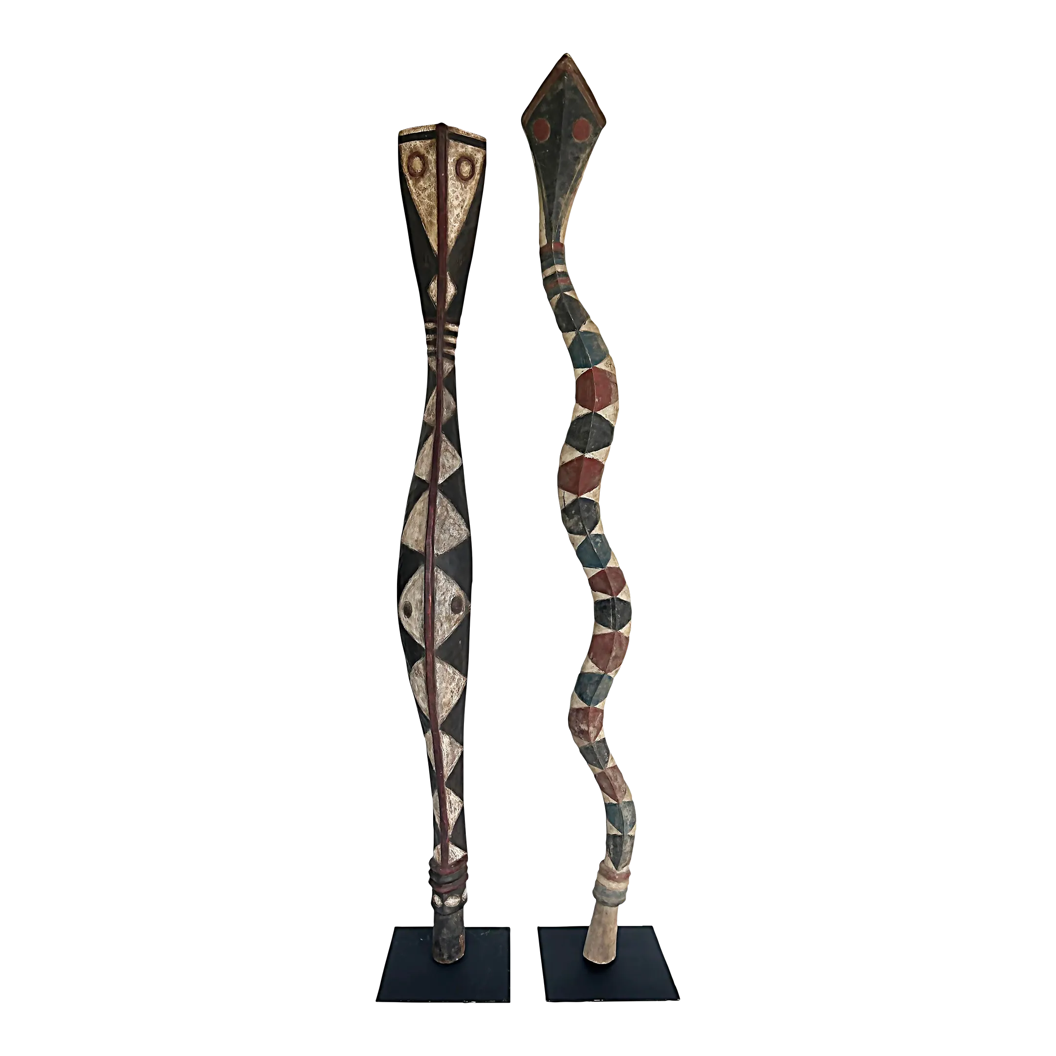 Western African, Guinea or Senegal Baga Serpent Sculptures on Custom ...