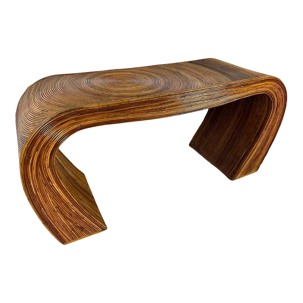 Pencil Reed Console Table in the Style of Gabriella Crespi | Chairish