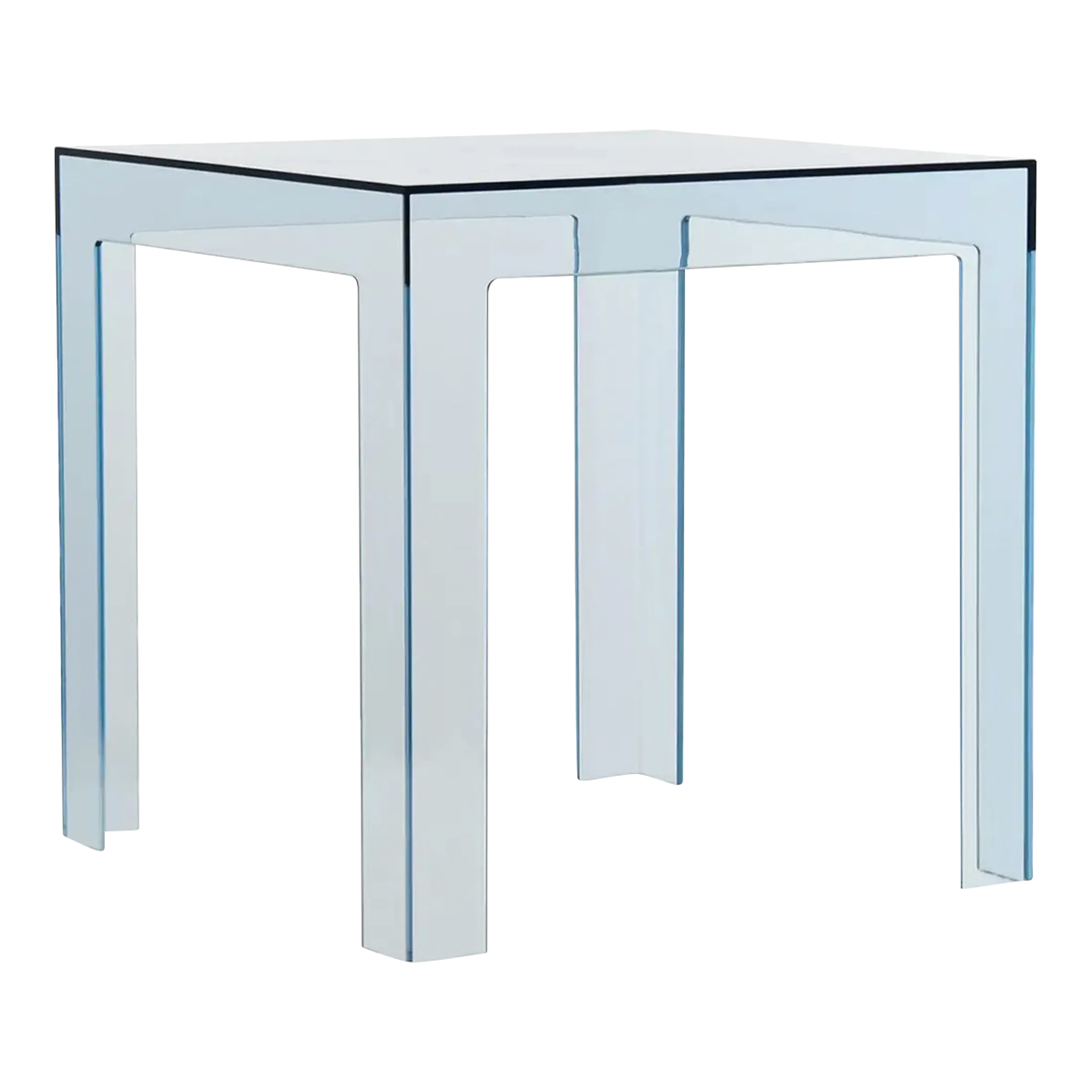 Blue Acrylic Rectangular Side Table | Chairish