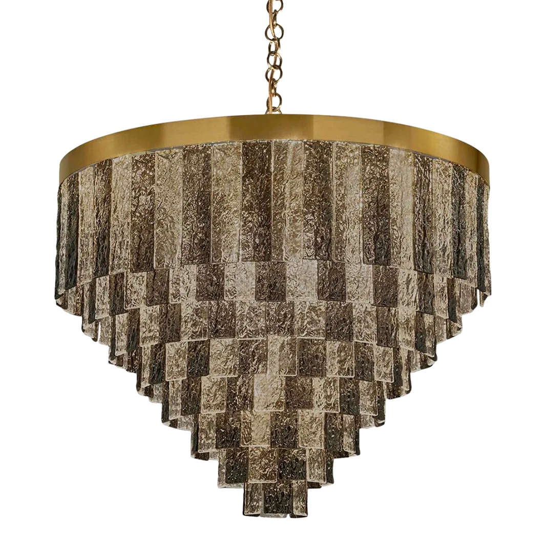 Brushed Brass With Clear and Mirrored Glass Ballroom Ceiling Light ...