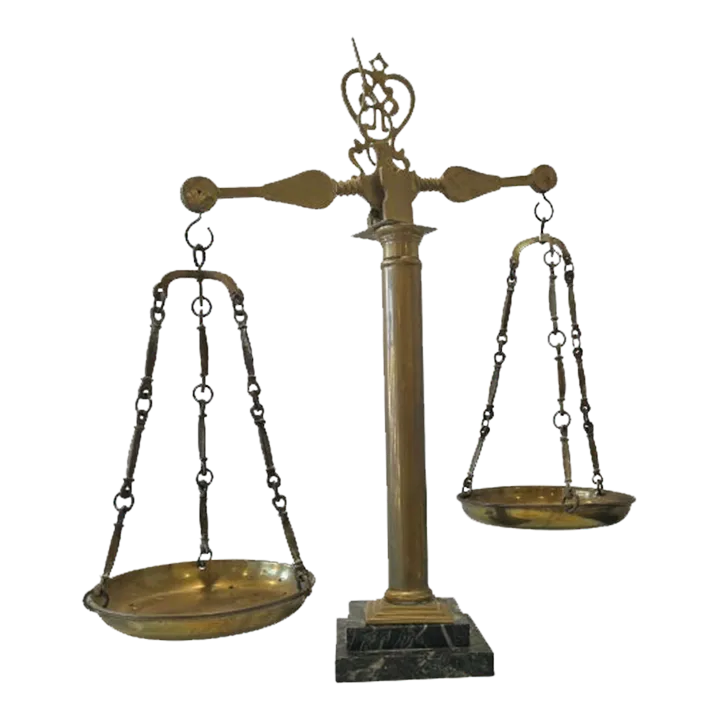 Vintage Brass Balance Scale on Marble Base | Chairish
