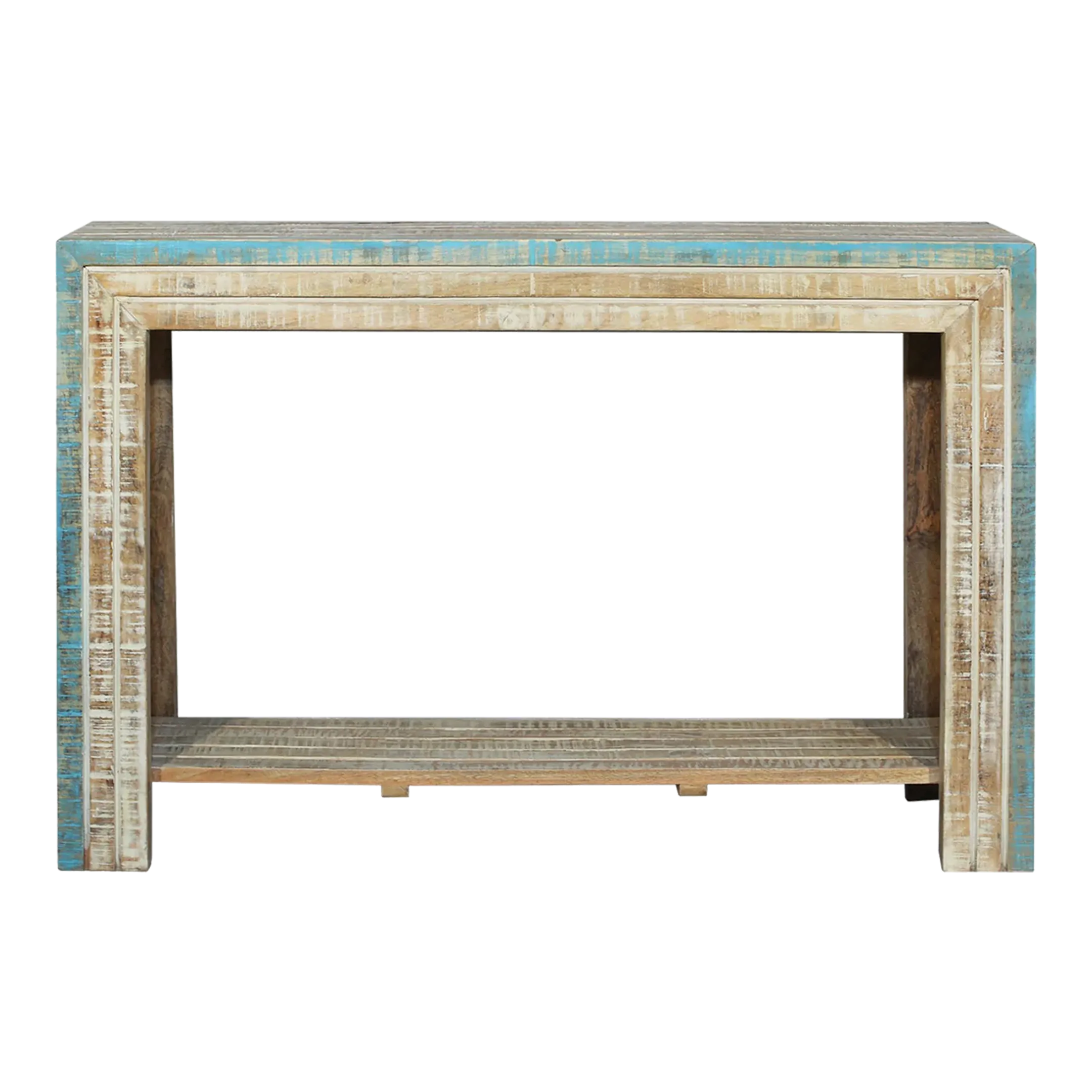 Farmhouse Style Reclaimed Wood Narrow Deep Console | Chairish