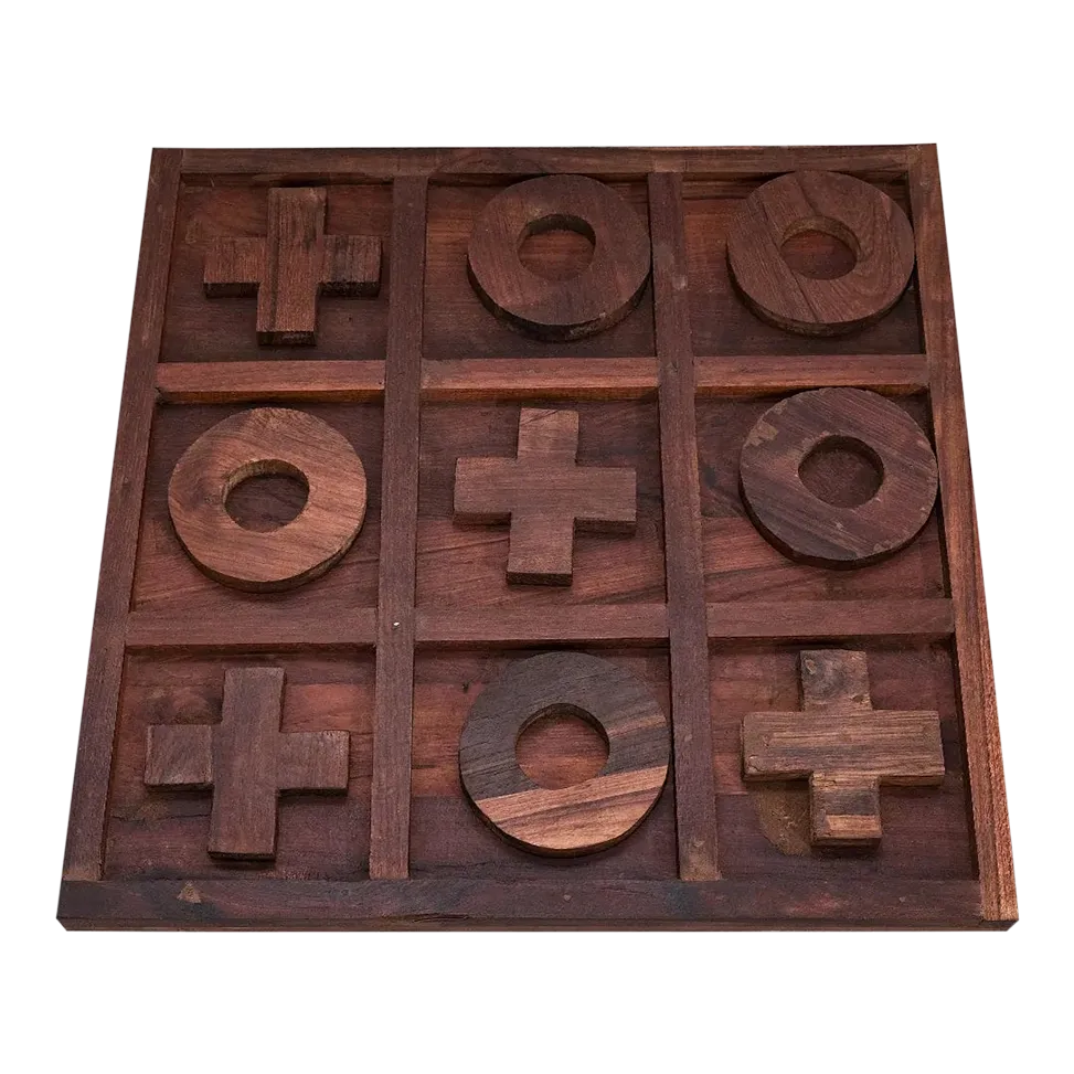 21st Century Solid Wood Extra Large Tic Tac Toe Wood Game | Chairish