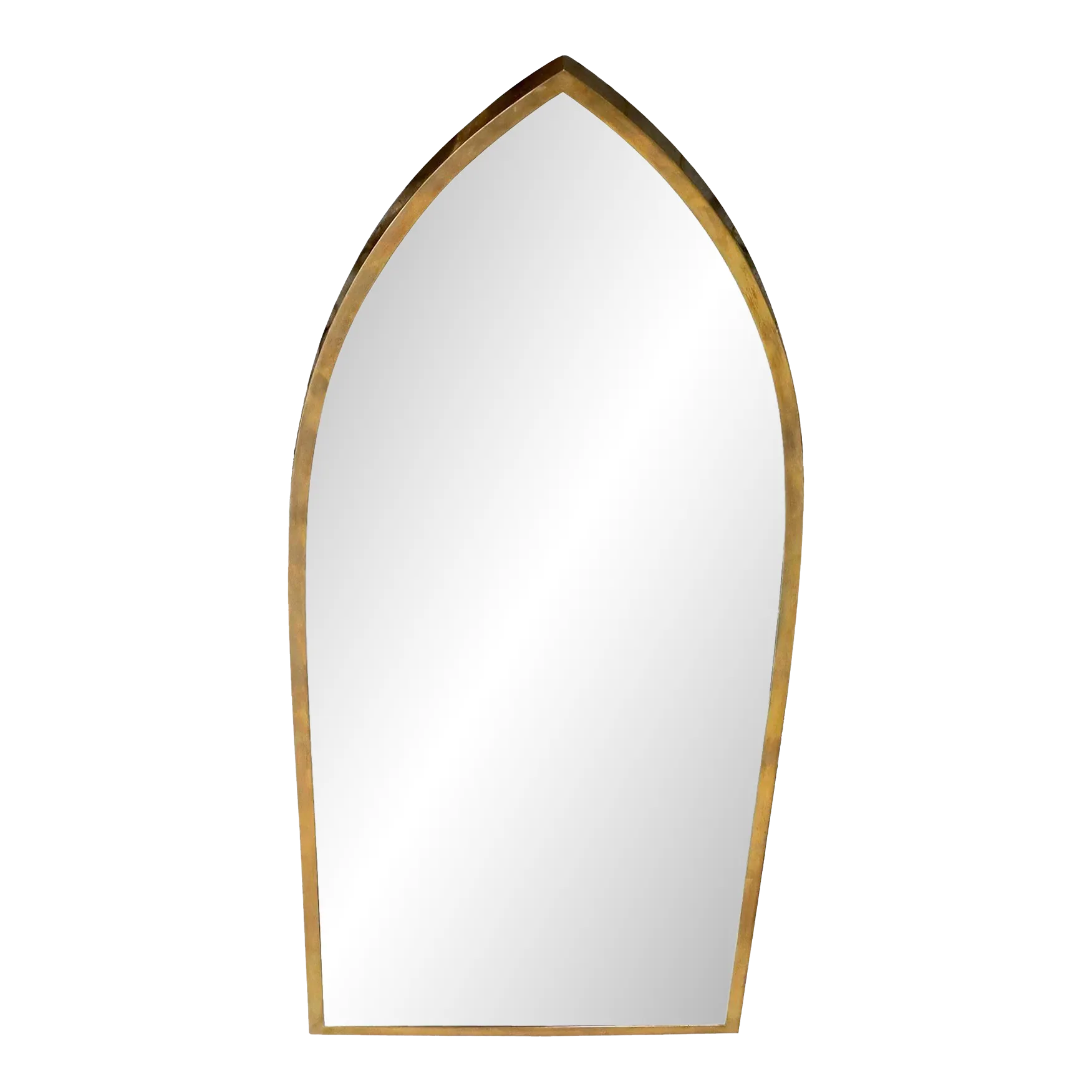 Solid Brass Profile Dome Shield Shape Curved Wall Mirror | Chairish