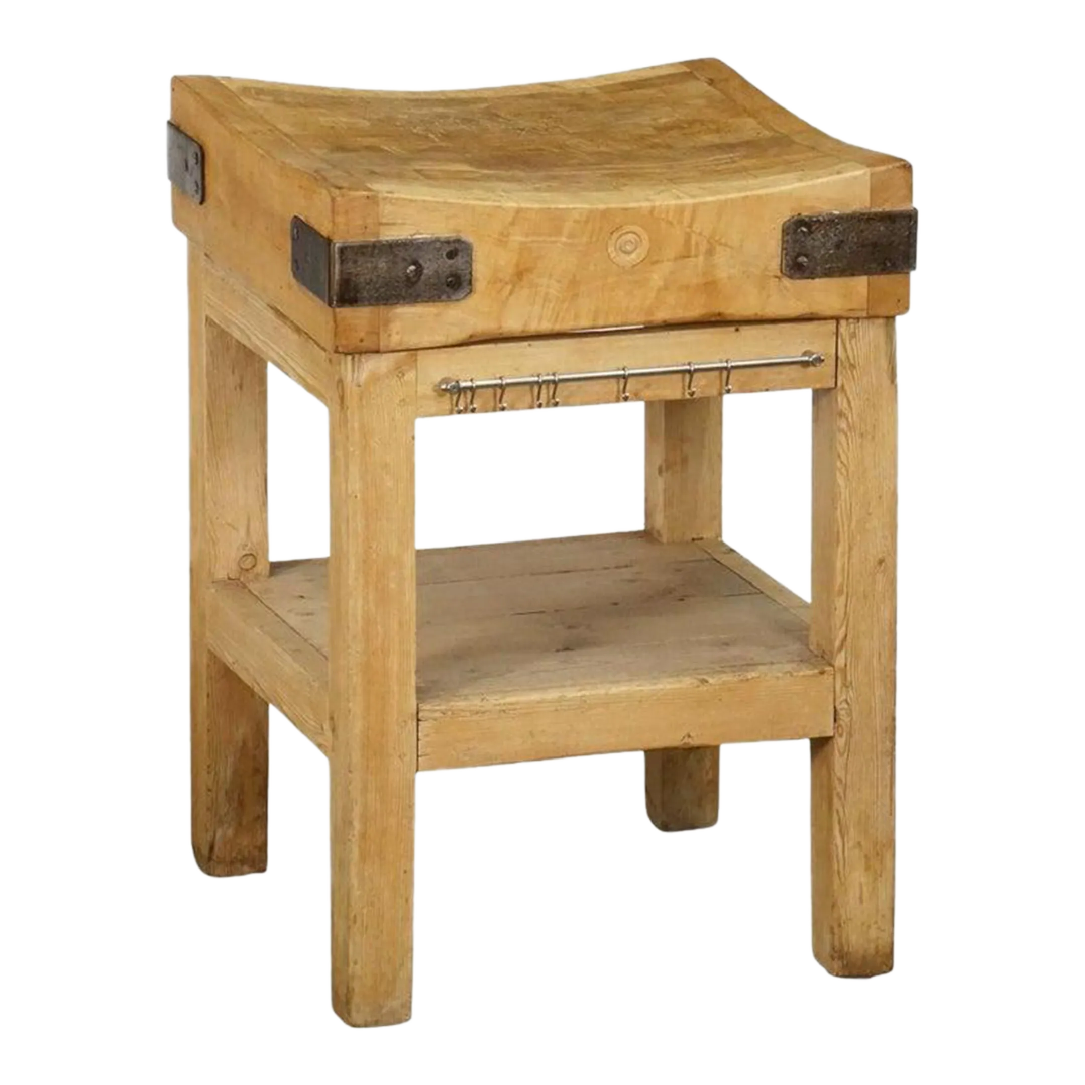 Butcher's Chopping Block Table on Stand From England | Chairish