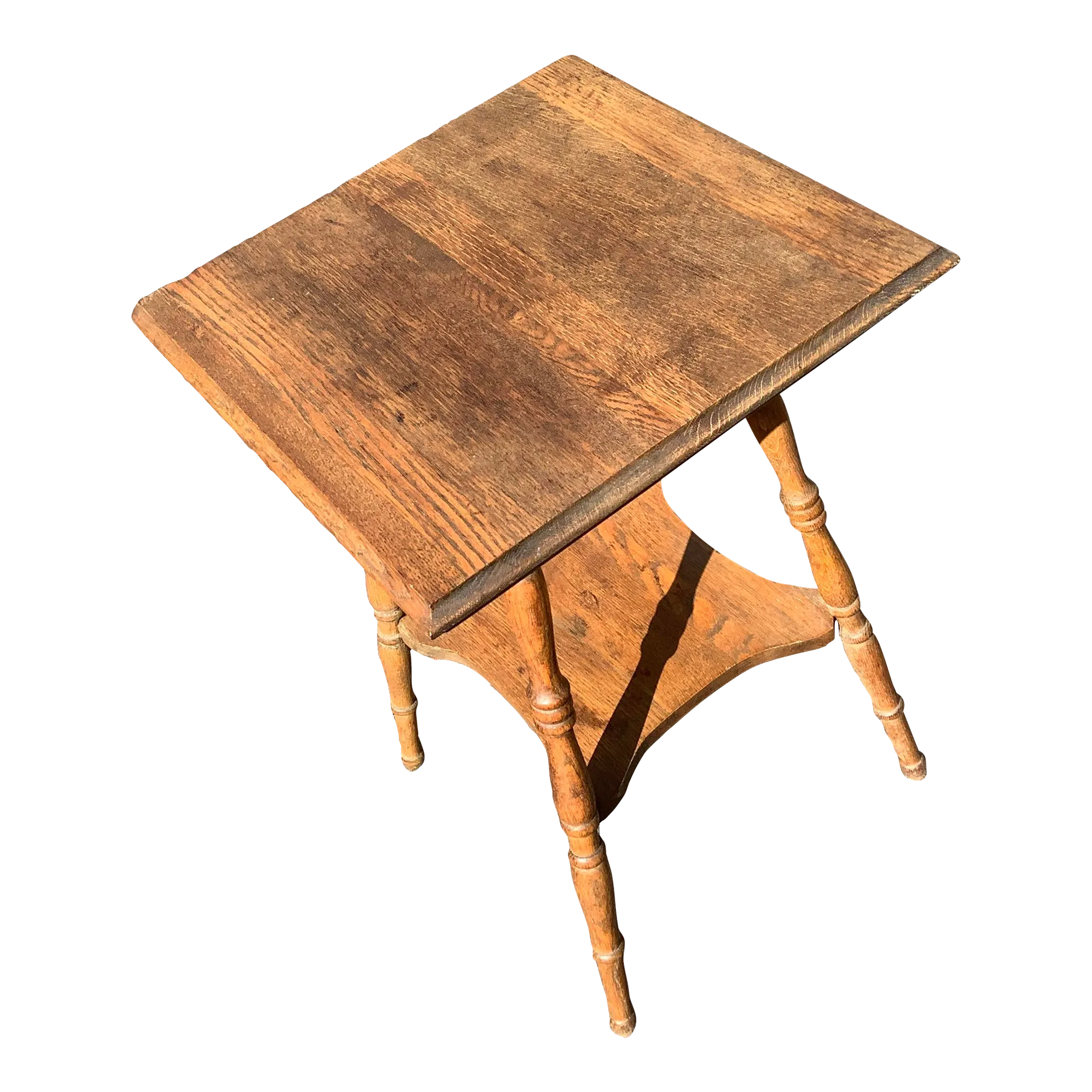 1920s Antique Oak Plant Stand
