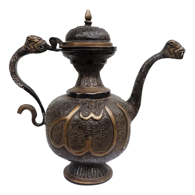 Vintage Islamic Teapot in Brass and Bronze, 1950s | Chairish