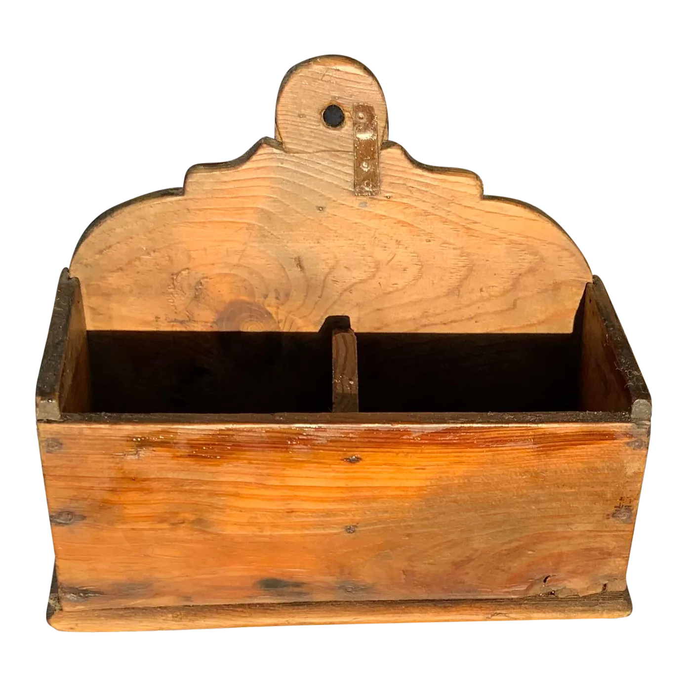 Antique Early 19th Century Primitive Pine Wall Box | Chairish
