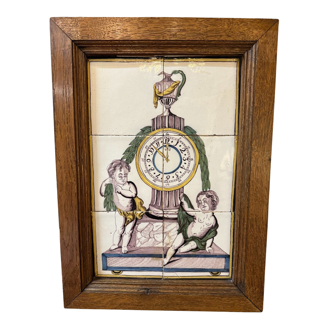 Late 18th Century Delft Polychrome Tiles | Chairish