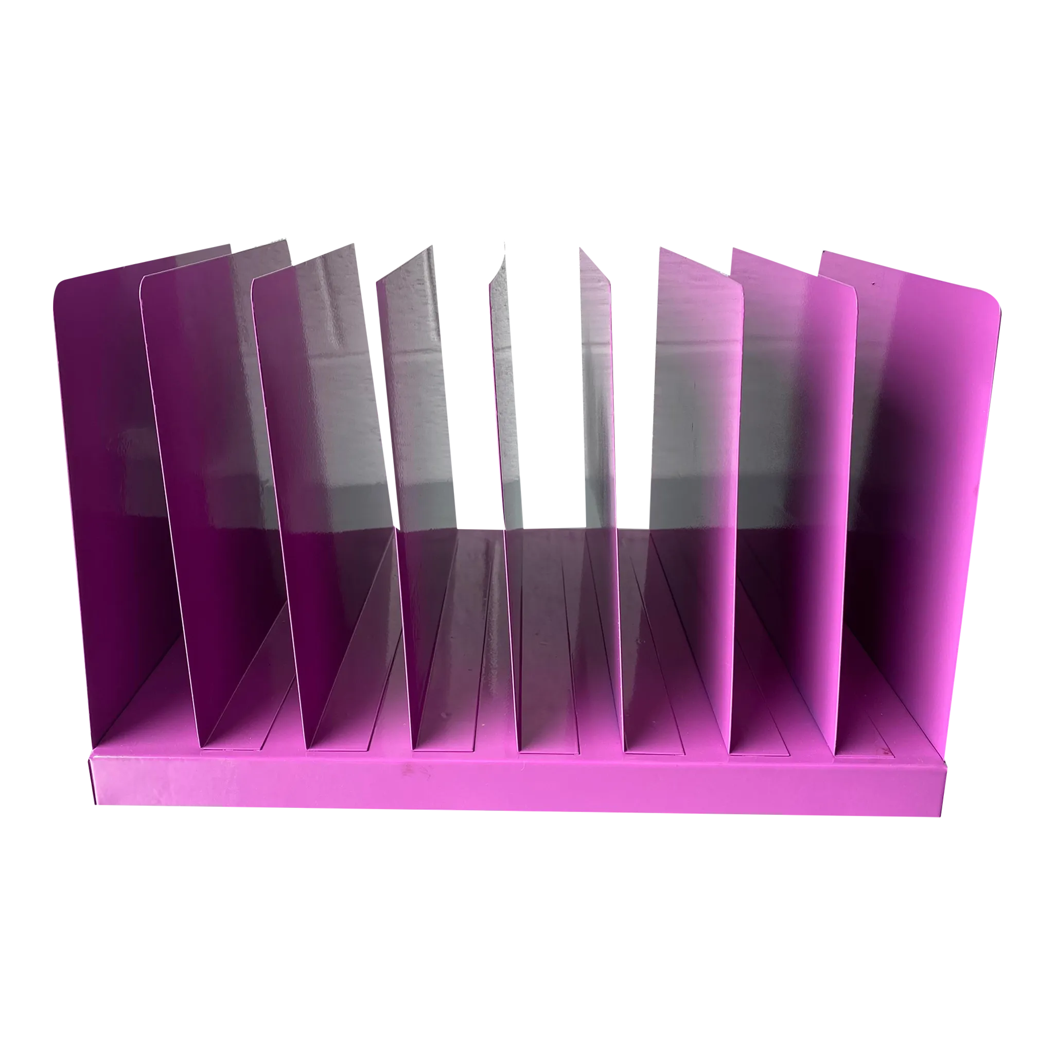 1970s 8 Slot Paper Organizer Refinished in Magenta | Chairish