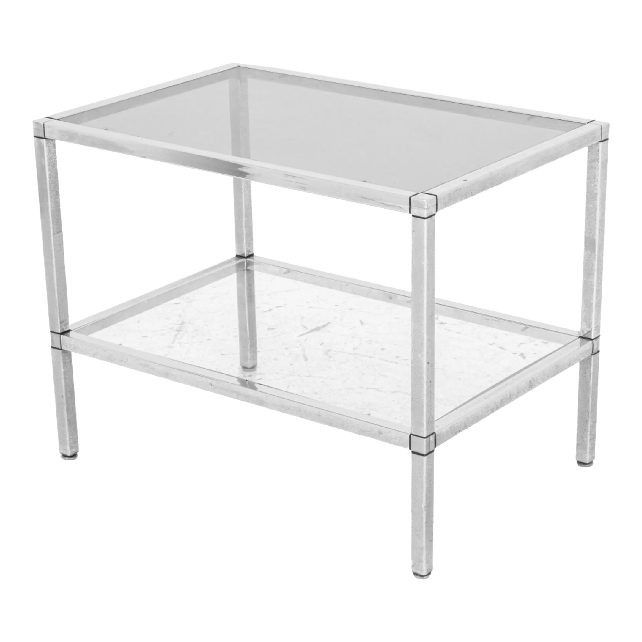 Modernist Chrome and Glass Tiered Table | Chairish