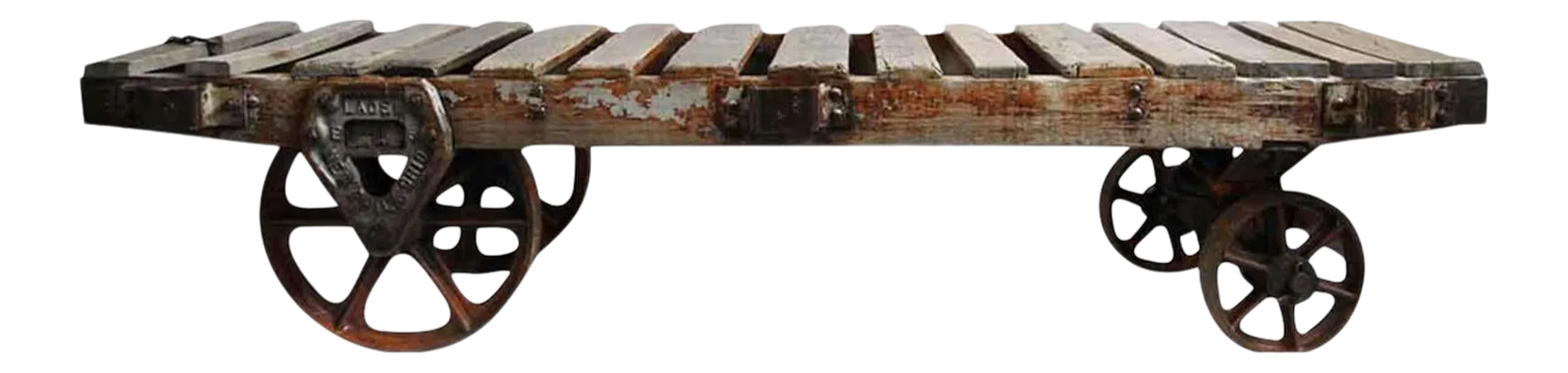 Industrial Work Cart Table | Chairish