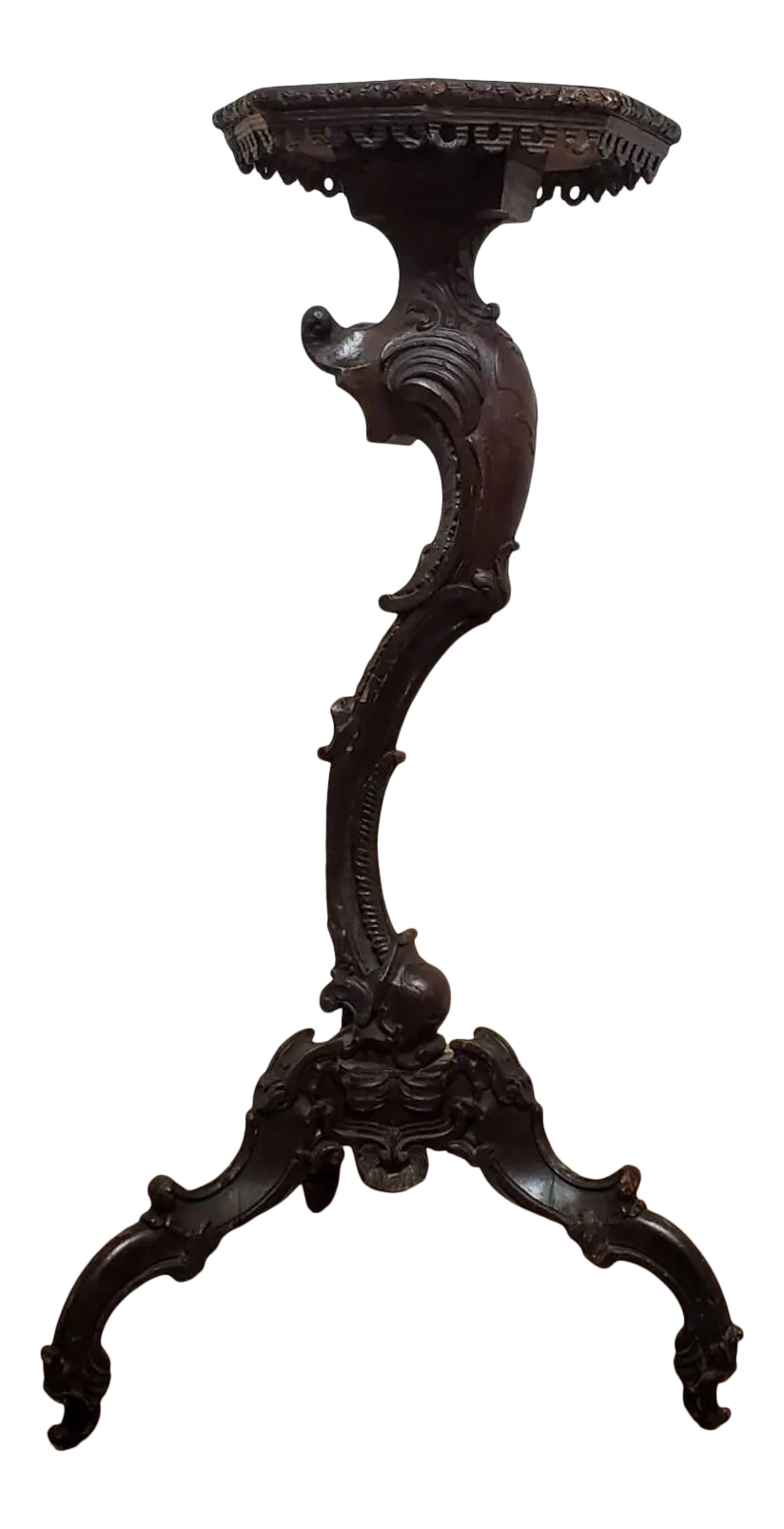 Early 19th Century Venetian Grotto Rococo Tripod Pedestal Candle Stand ...