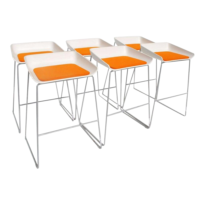 Set of 4 Modern Scoop Stools by Steelcase | Chairish