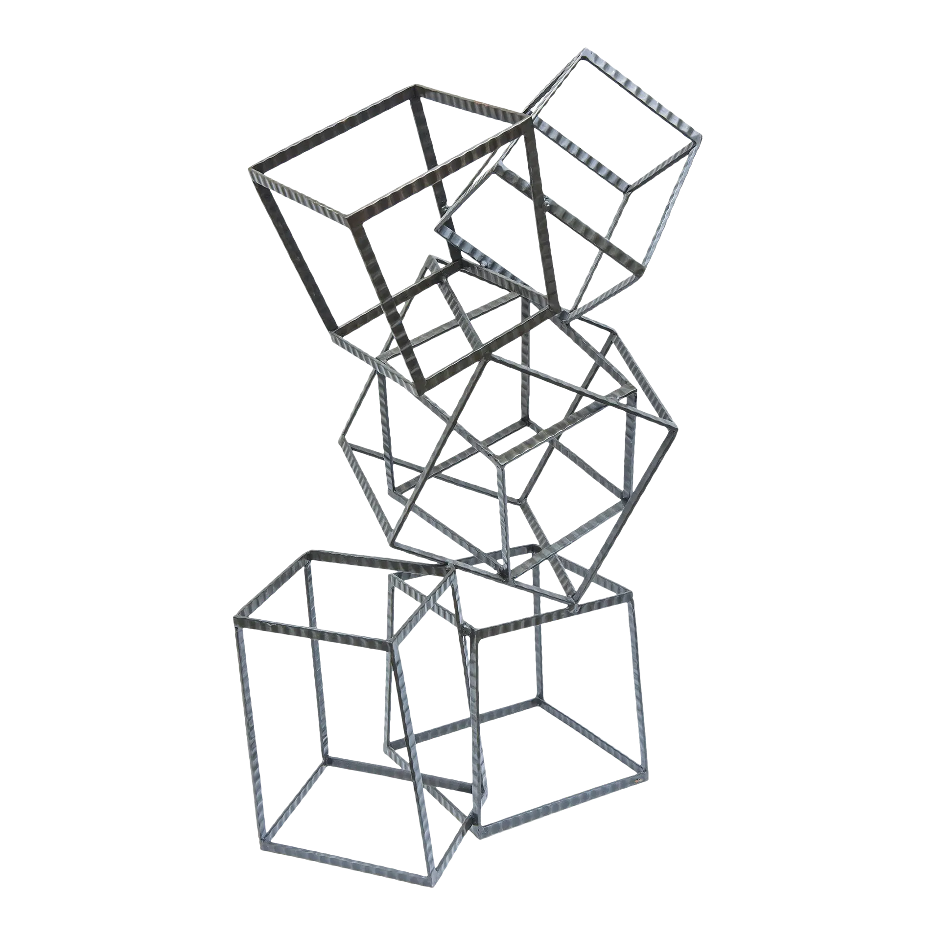 Monumental Steel Cube Angled Sculpture | Chairish