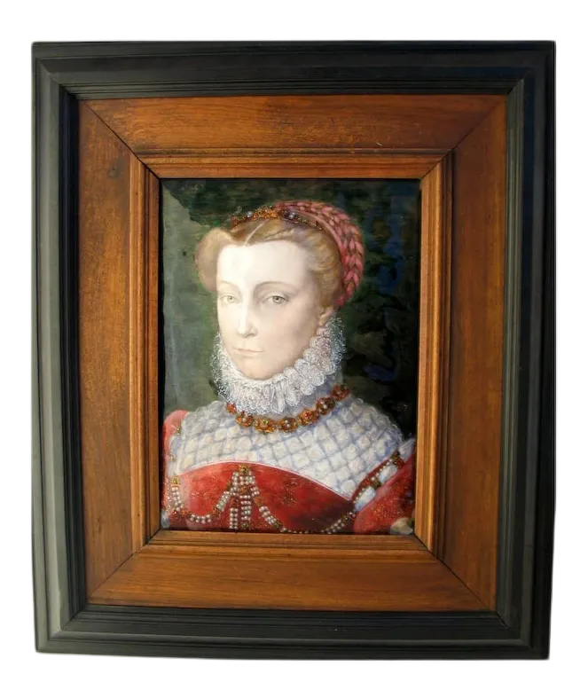 Late 19th Century "Portrait of Elisabeth of Austria" Enamel Painting on ...