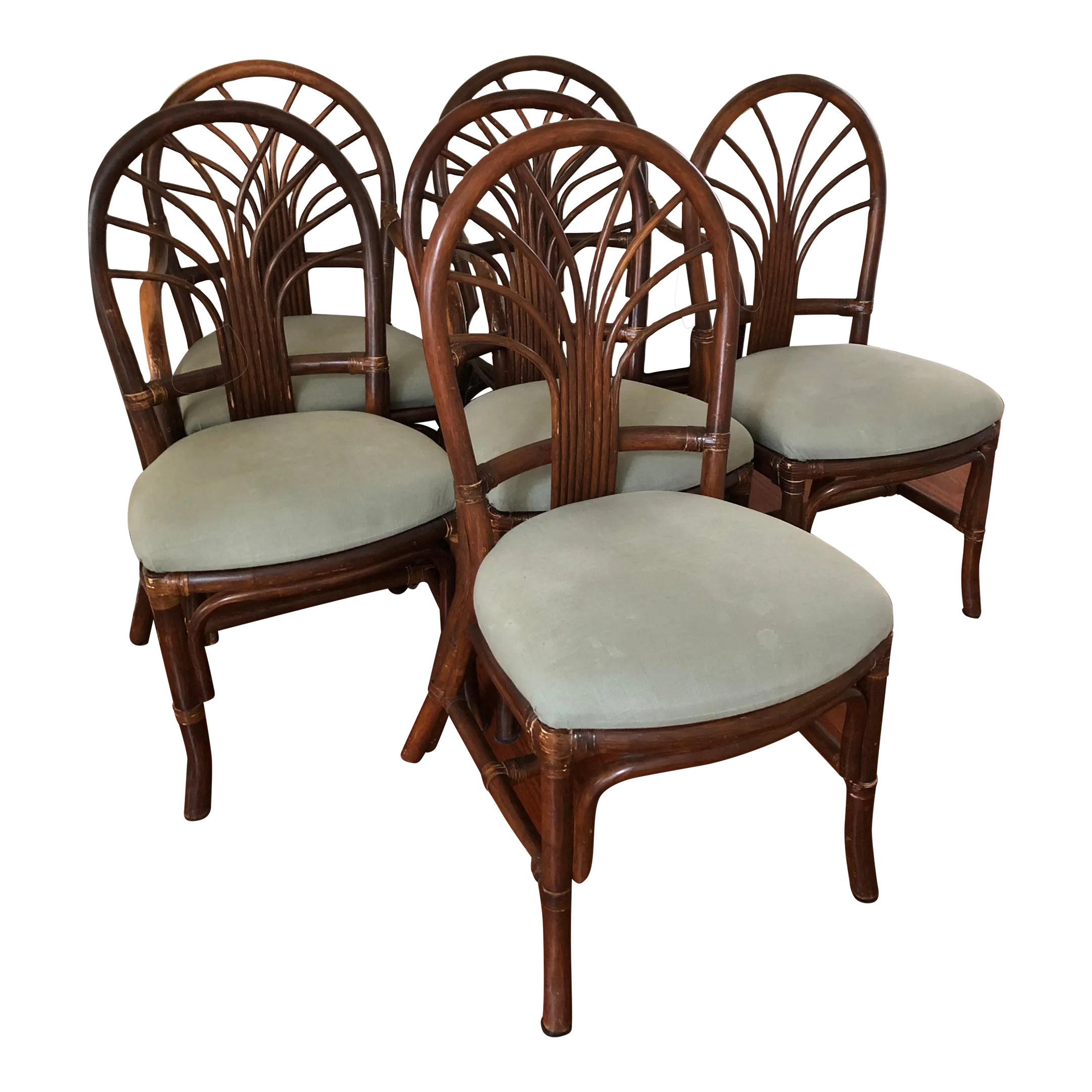 1970s Kings Rattan Chairs - Set of 6 | Chairish
