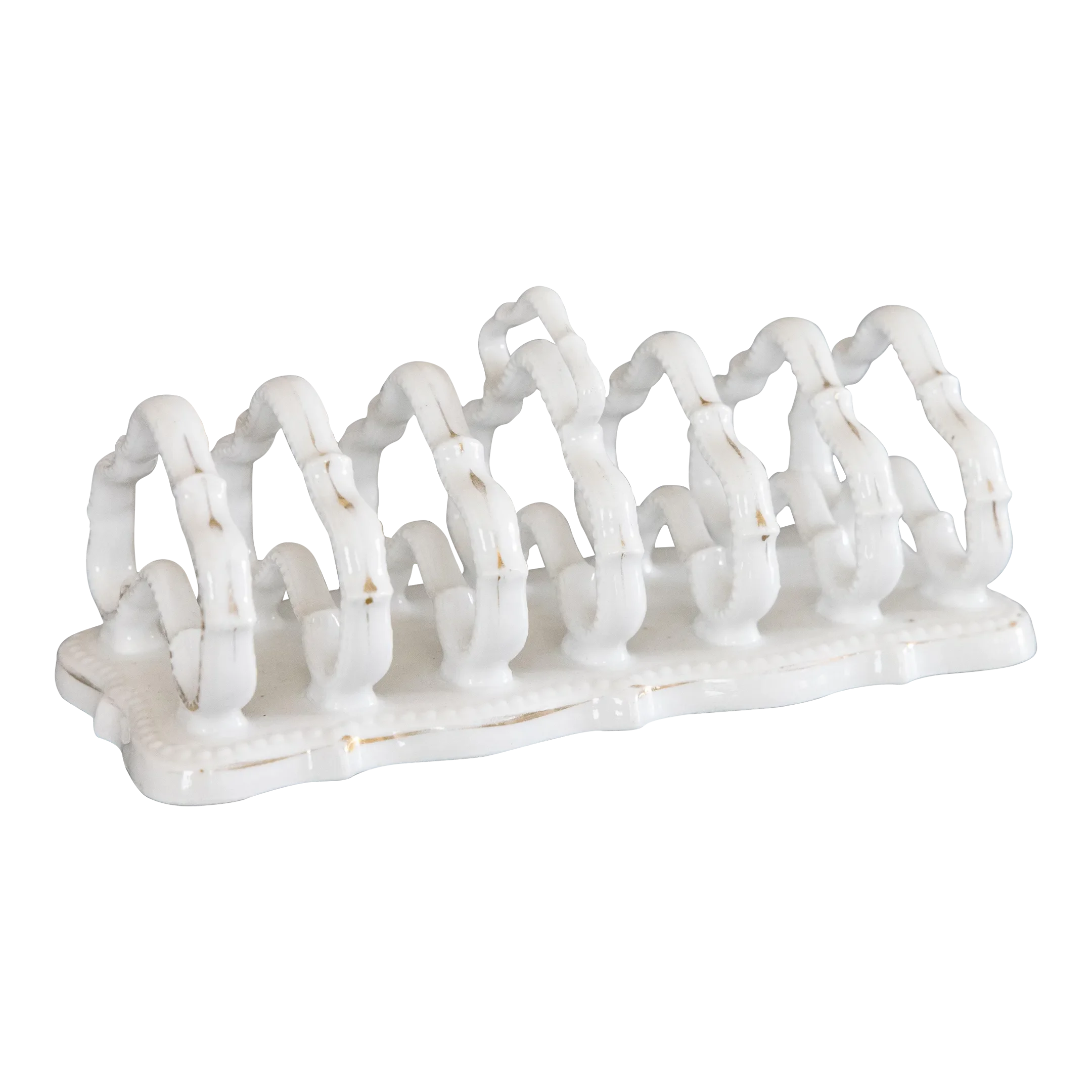 Antique English White Ironstone Toast Rack | Chairish
