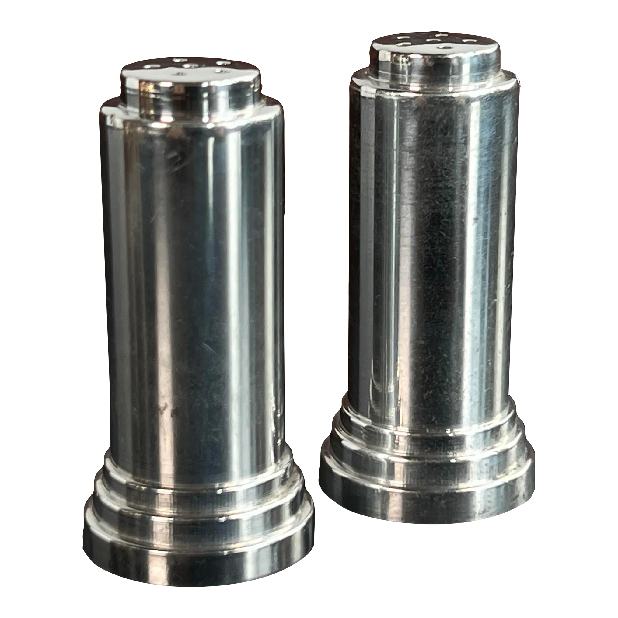 Vintage Mid Century Modern Aluminum Skyscraper Salt & Pepper Shakers ...