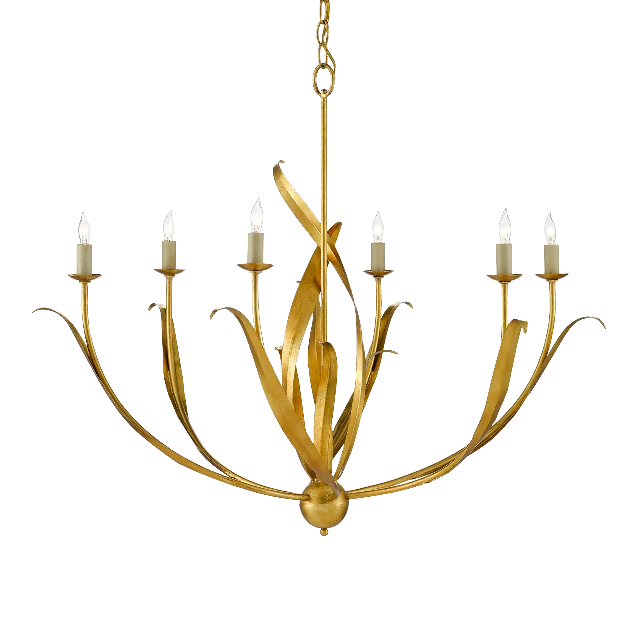 Currey & Company Menefee Gold Chandelier | Chairish