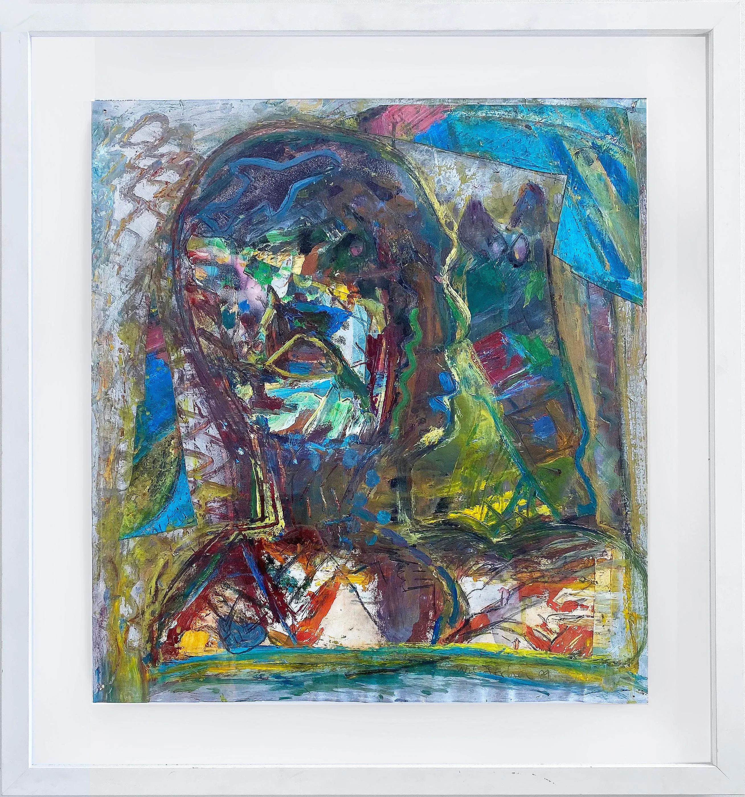 Original Figurative Abstract Painting by Warren Fischer, 1989 | Chairish