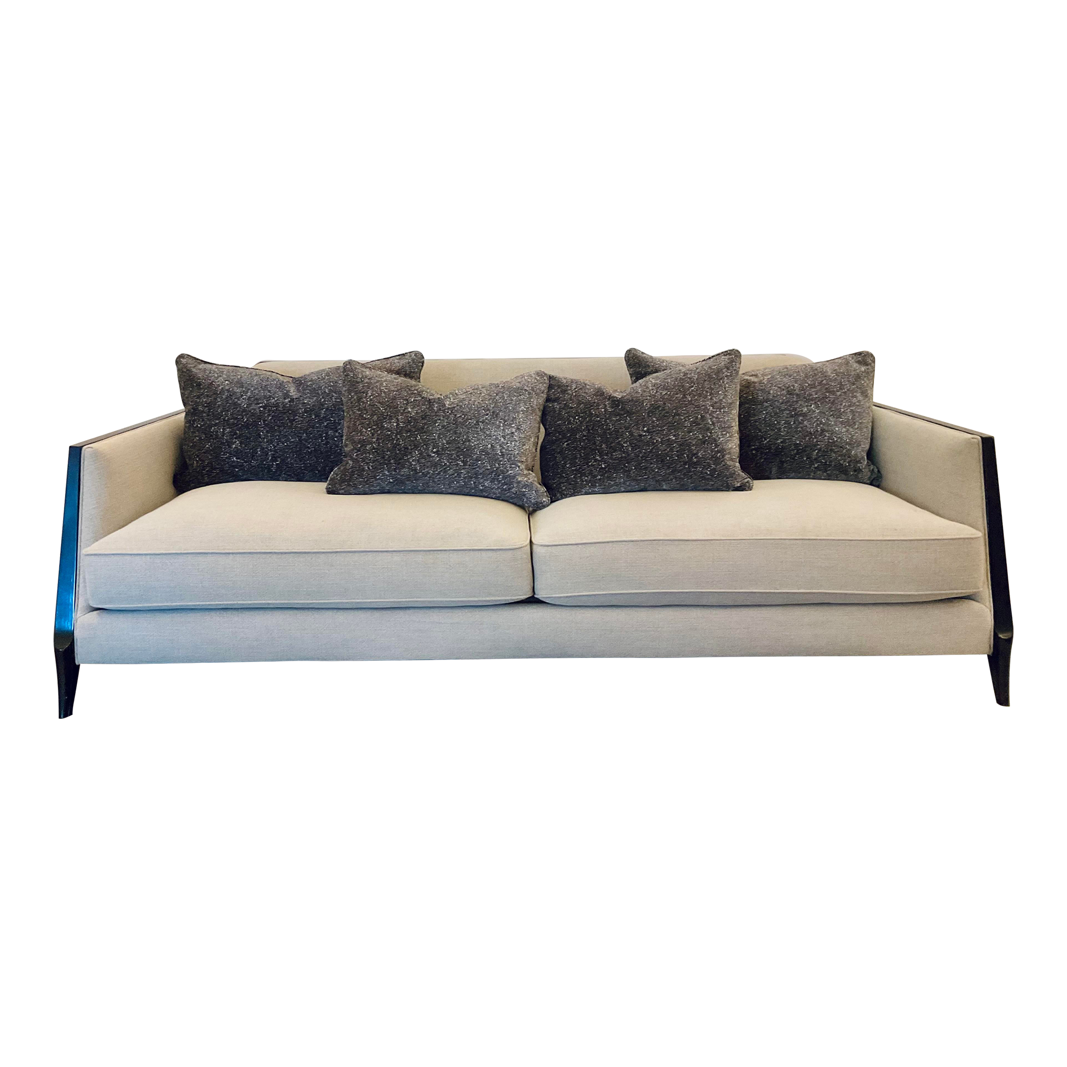 Caracole Modern Light Gray Linen Outline Sofa | Chairish