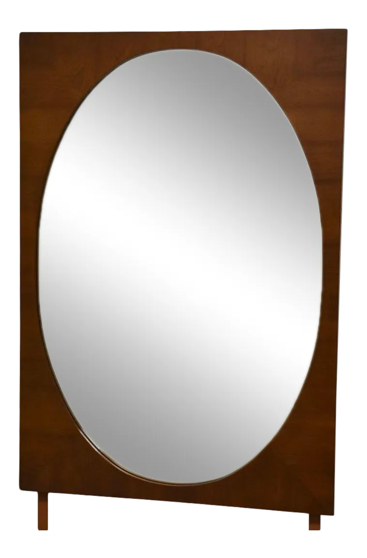 Walnut Mid-Century Modern Mirror by Dixie | Chairish