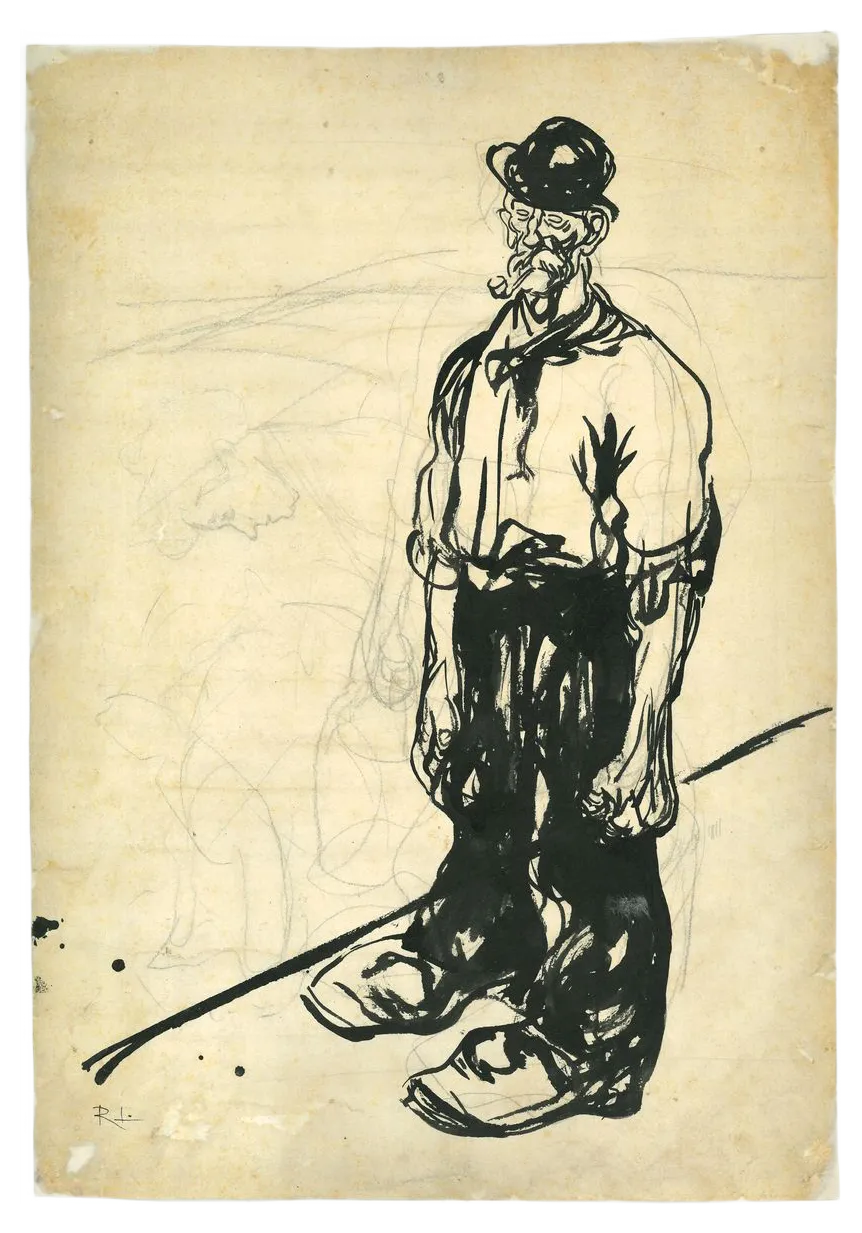 Gabriele Galantara - Farmer - Drawing - 1909 | Chairish