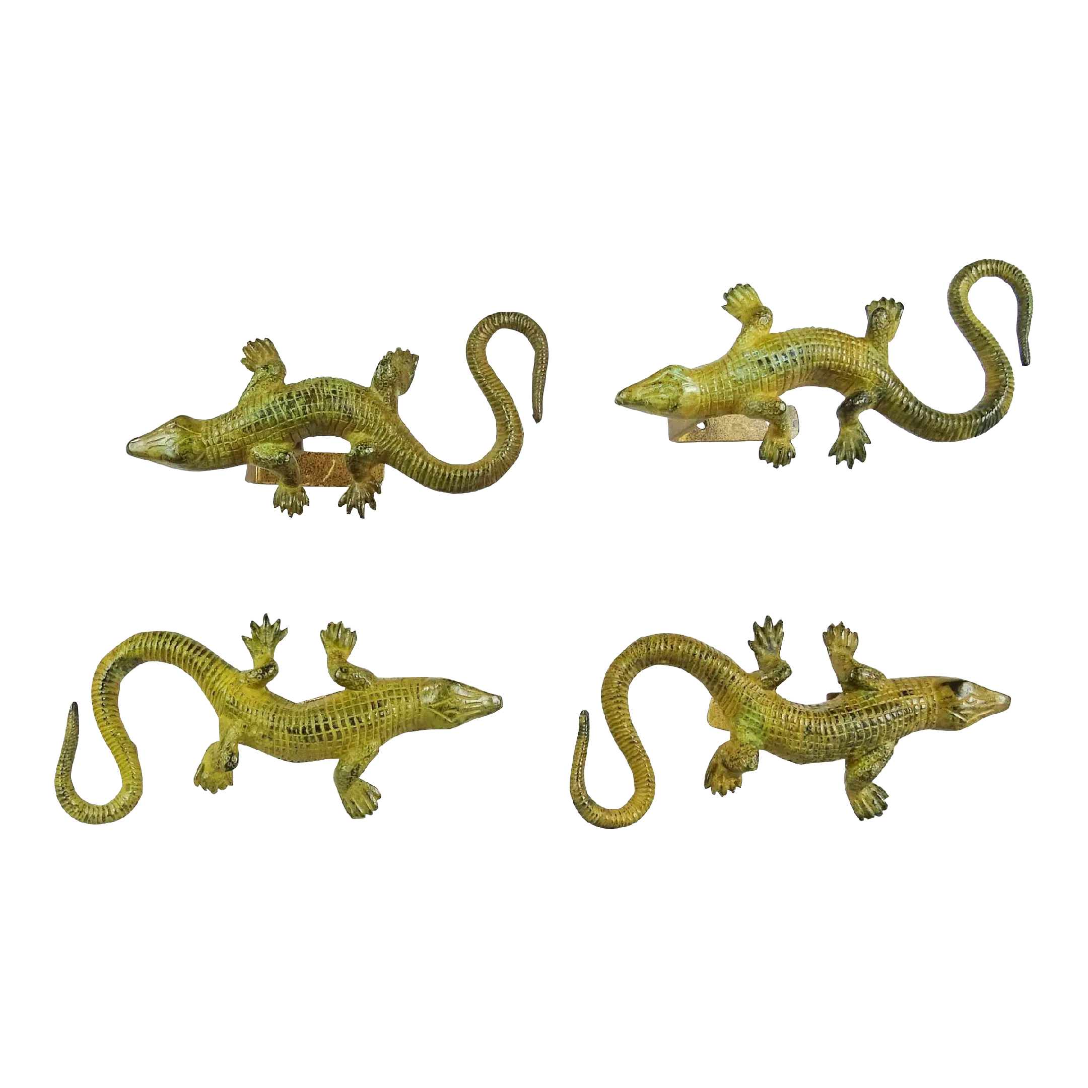 Gilt Bronze Lizards or Salamanders Mounted on Later Metal Brackets as ...