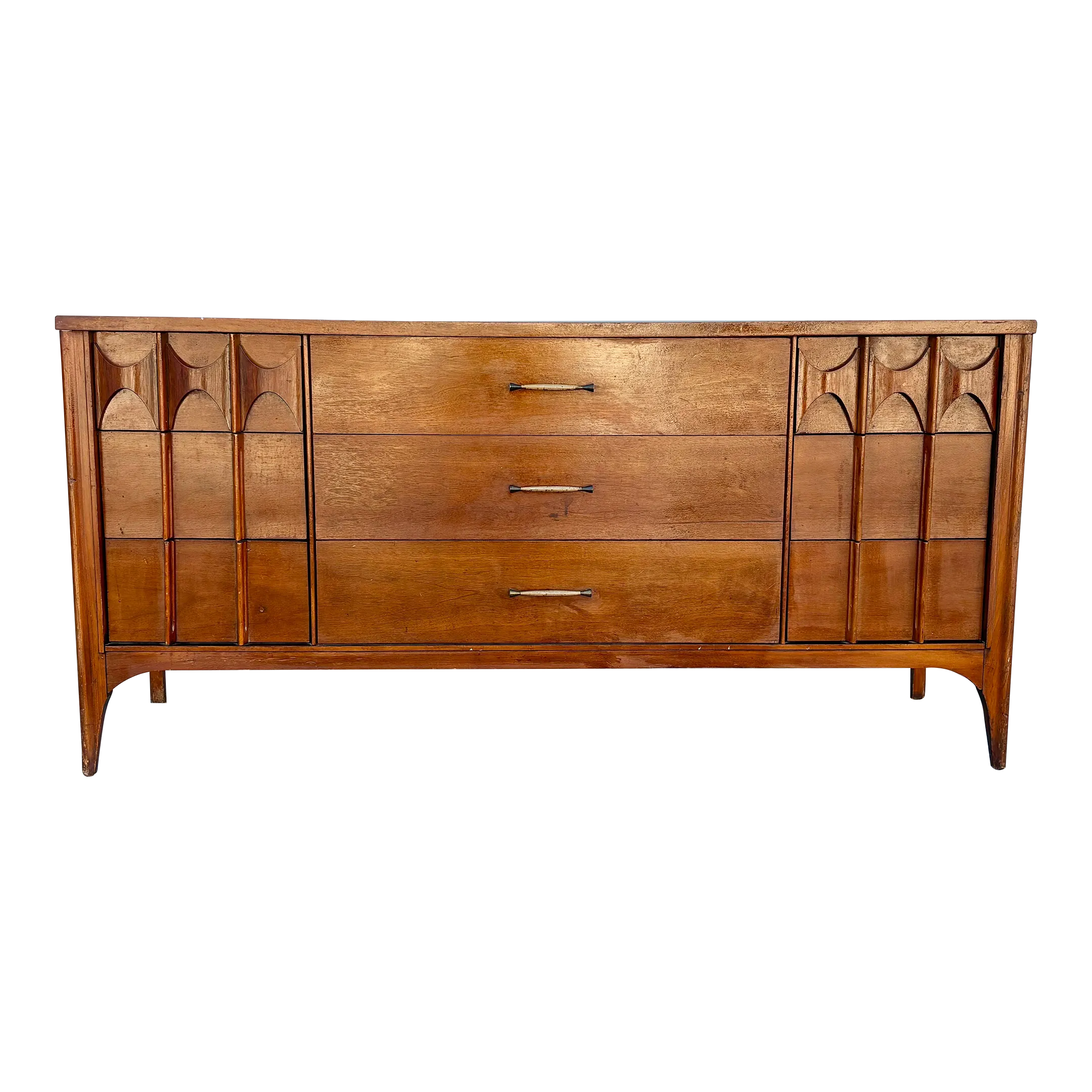 1960s Mid Century Walnut Dresser by Kent Coffey | Chairish