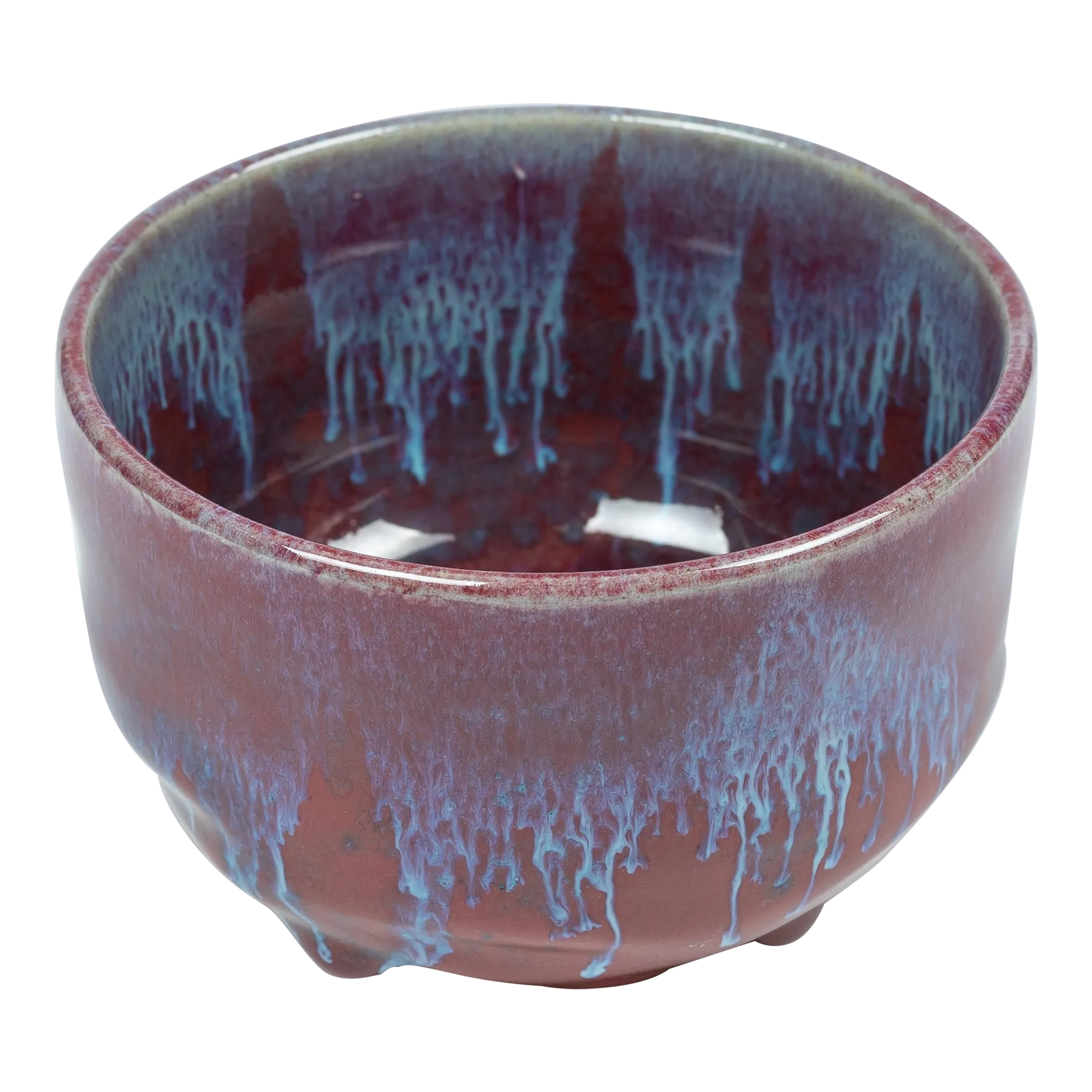1980s Cinnabar and Jun-Glaze Gohan Chawan | Chairish